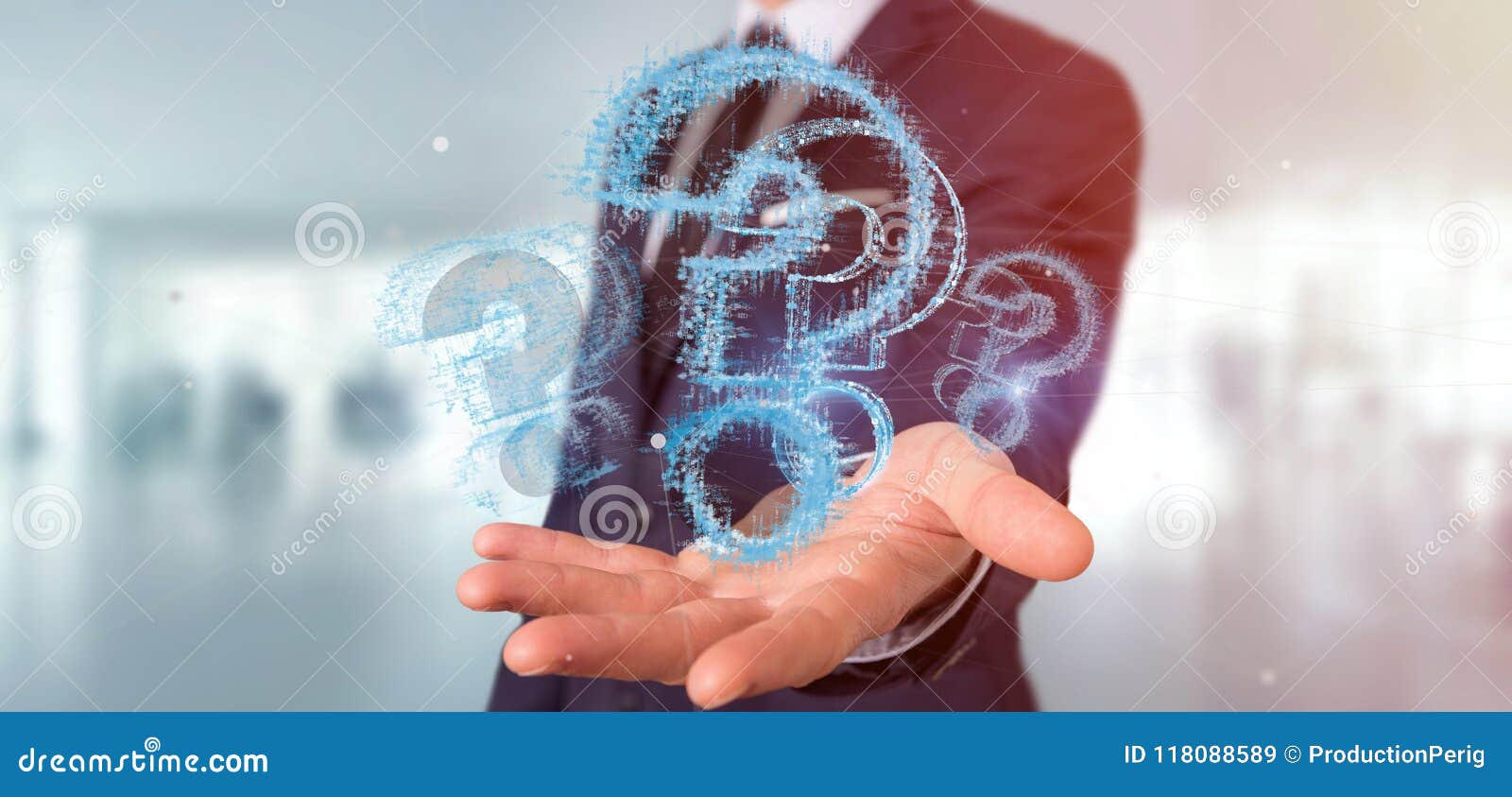 Businessman Holding a Question Mark Stock Image - Image of symbol ...