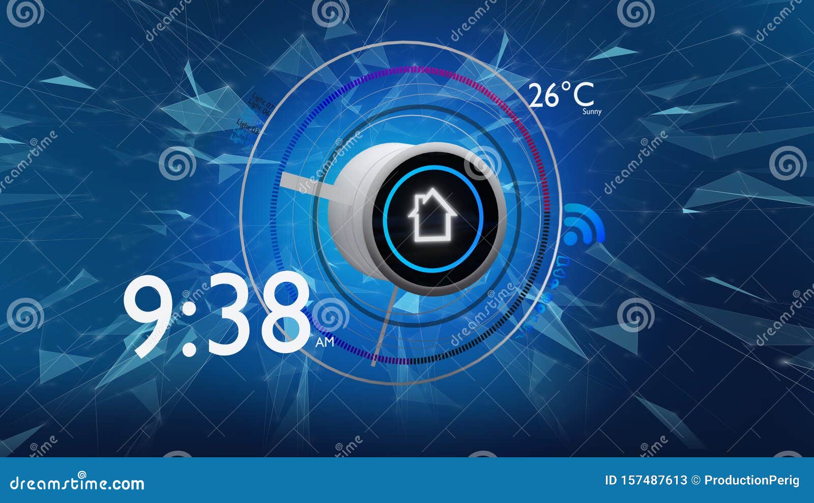 Button of a Smart Home Automation App - 3d Rendering Stock Illustration ...