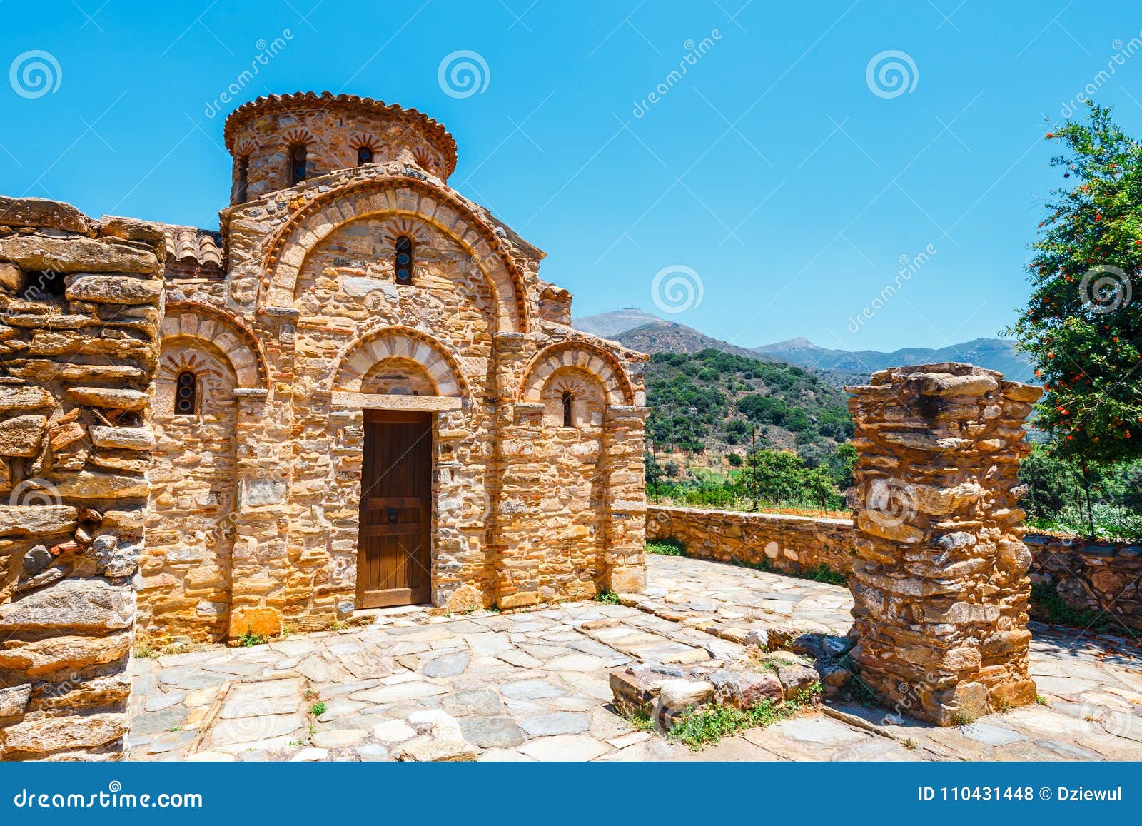Byzantine Church in Fodele, Crete, Greece Stock Photo - Image of famous ...