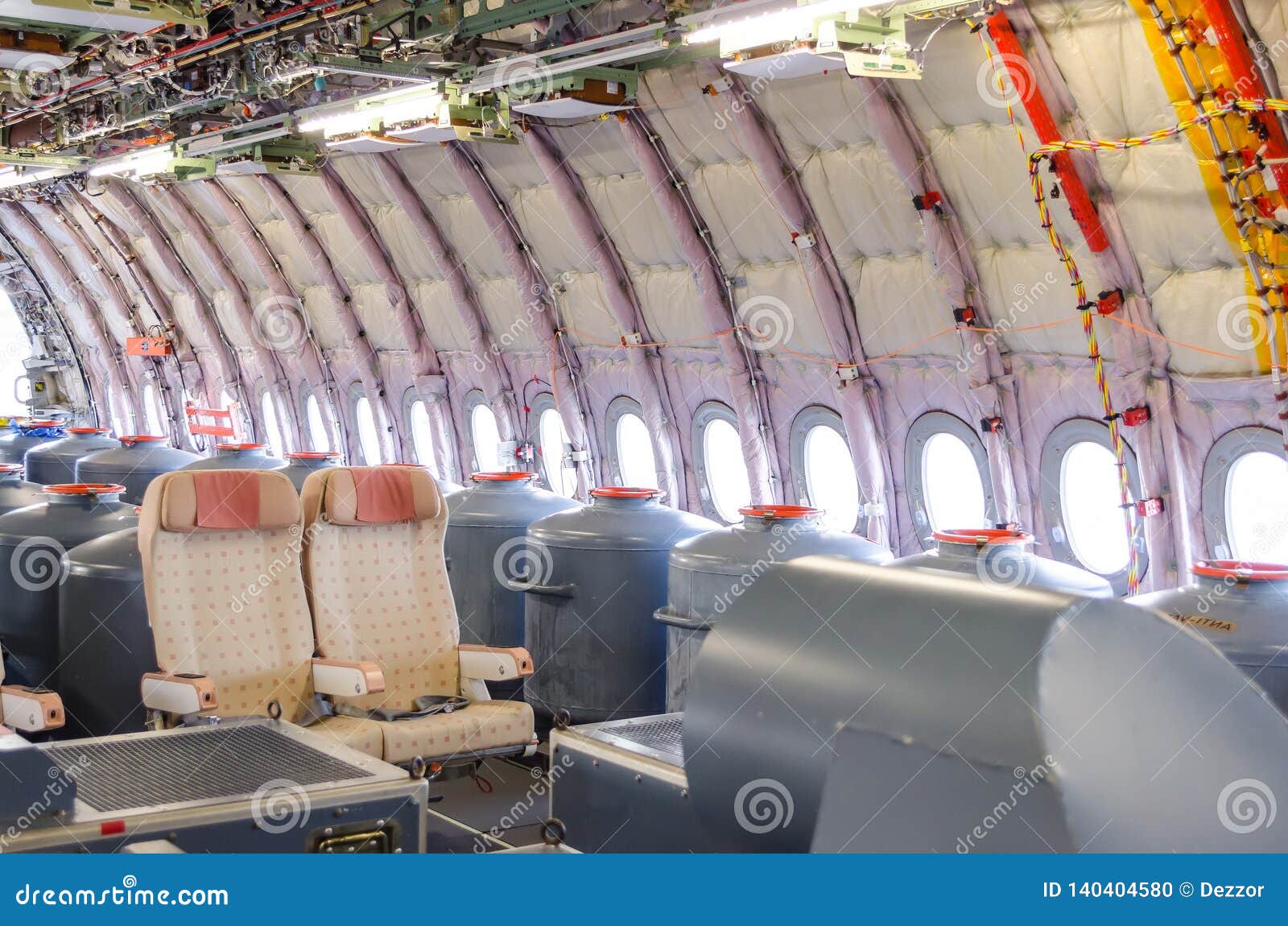 View on the Cabin of the with Seats Aircraft, without Interior Trim ...