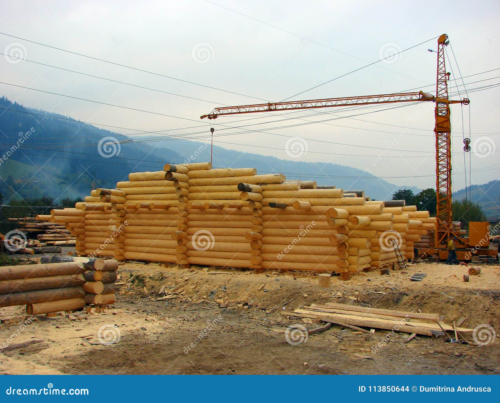 Log Cabin Under Construction Royalty-Free Stock Photography ...