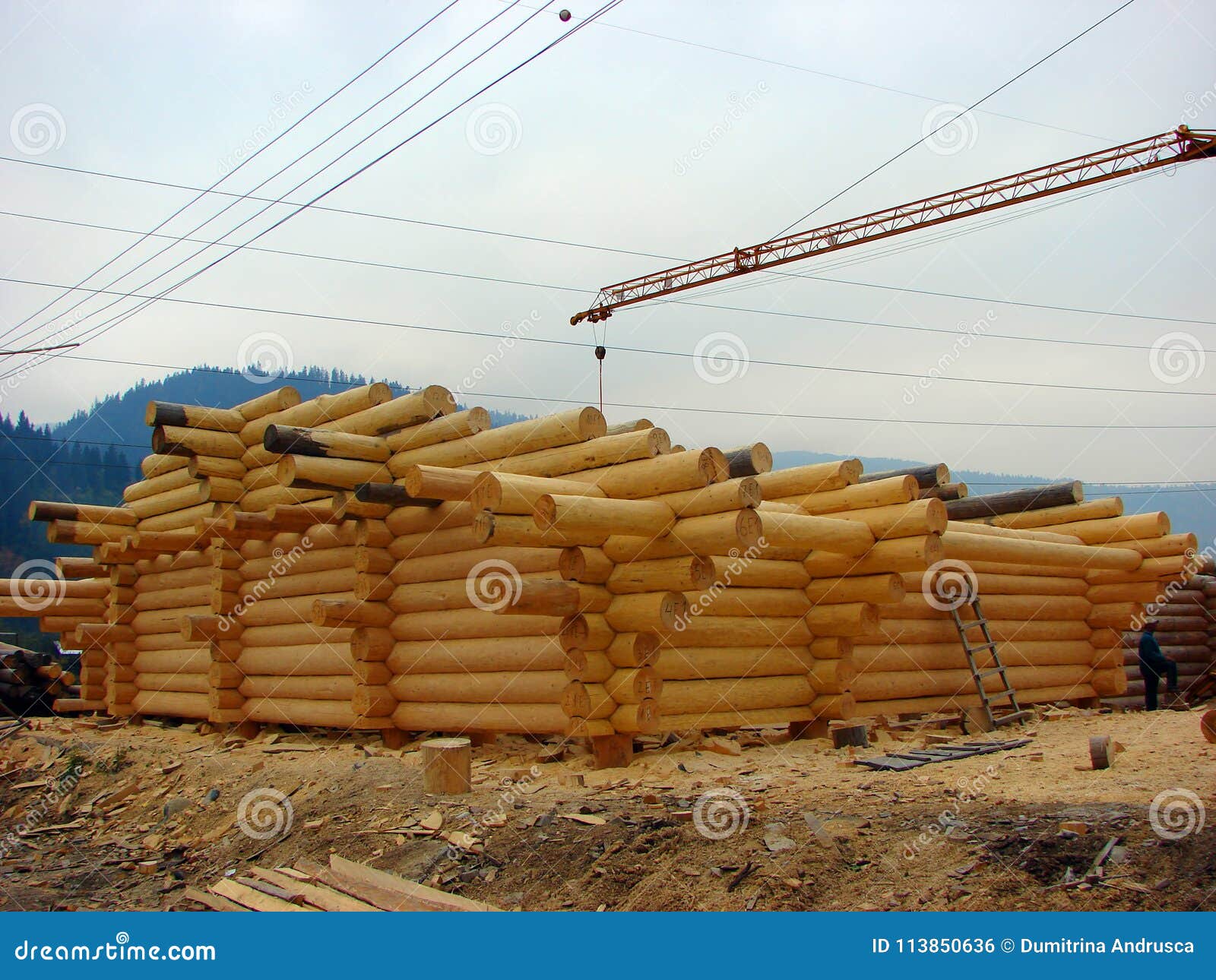 Log Cabin Under Construction Royalty-Free Stock Photography ...