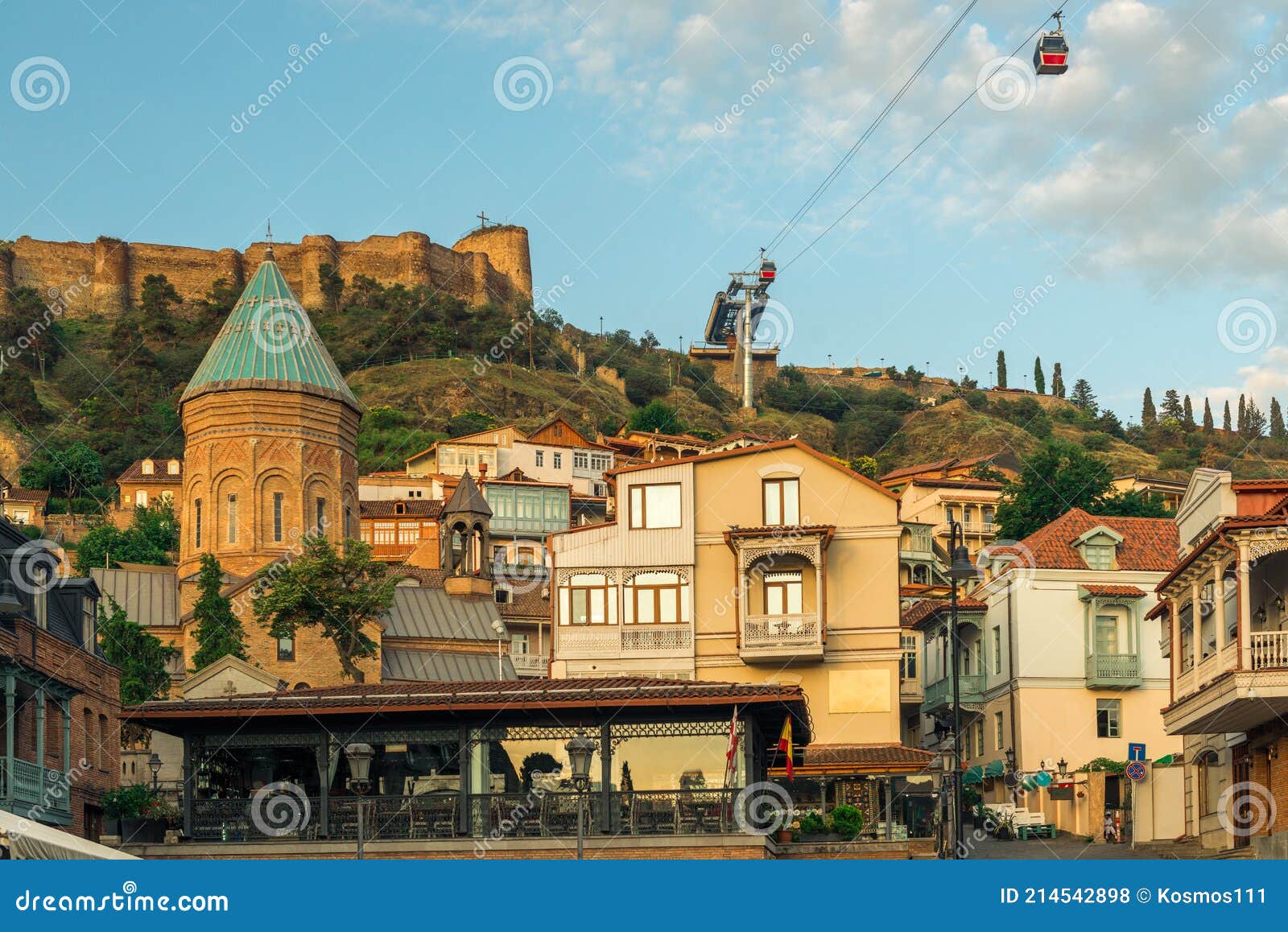 View of Cable Car Above Tbilisi Stock Photo - Image of historical ...