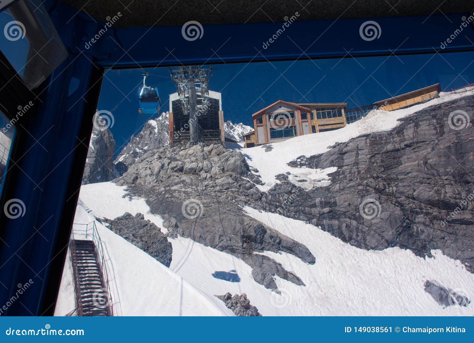 View from Cable Car on the Way Down from Snow Mountain in Lijiang ...