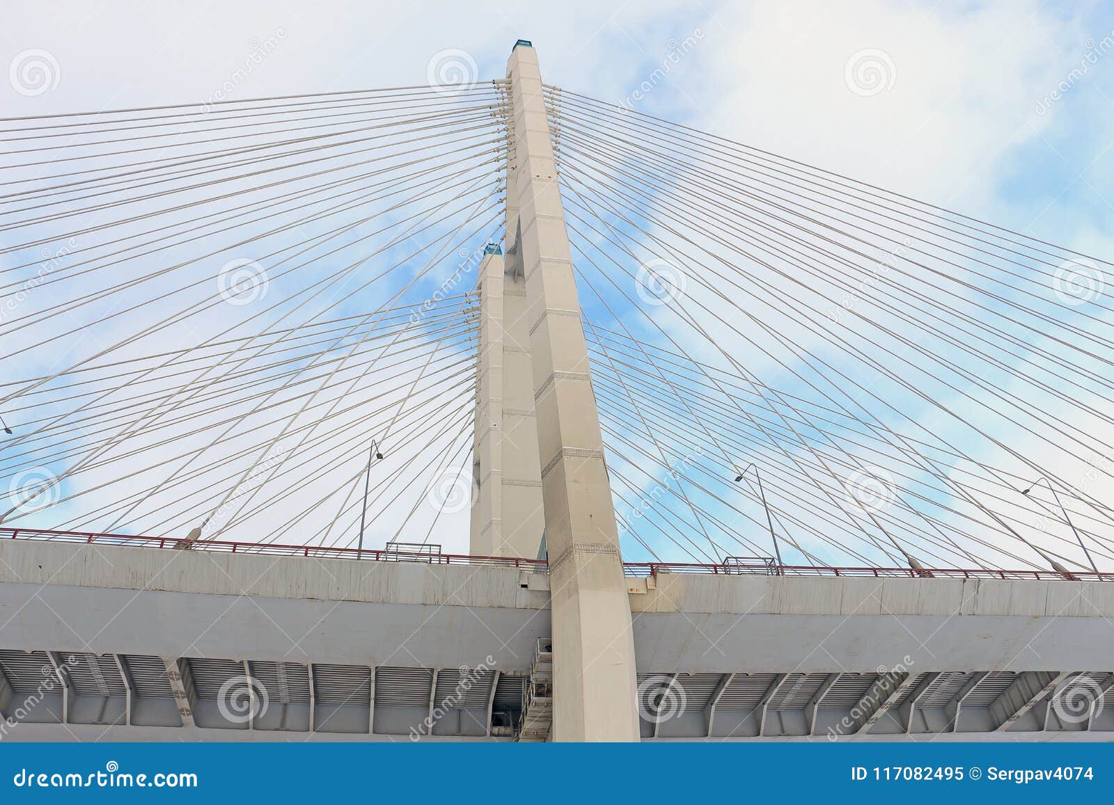 View of Cable-stayed Bridge from Below Stock Image - Image of ...