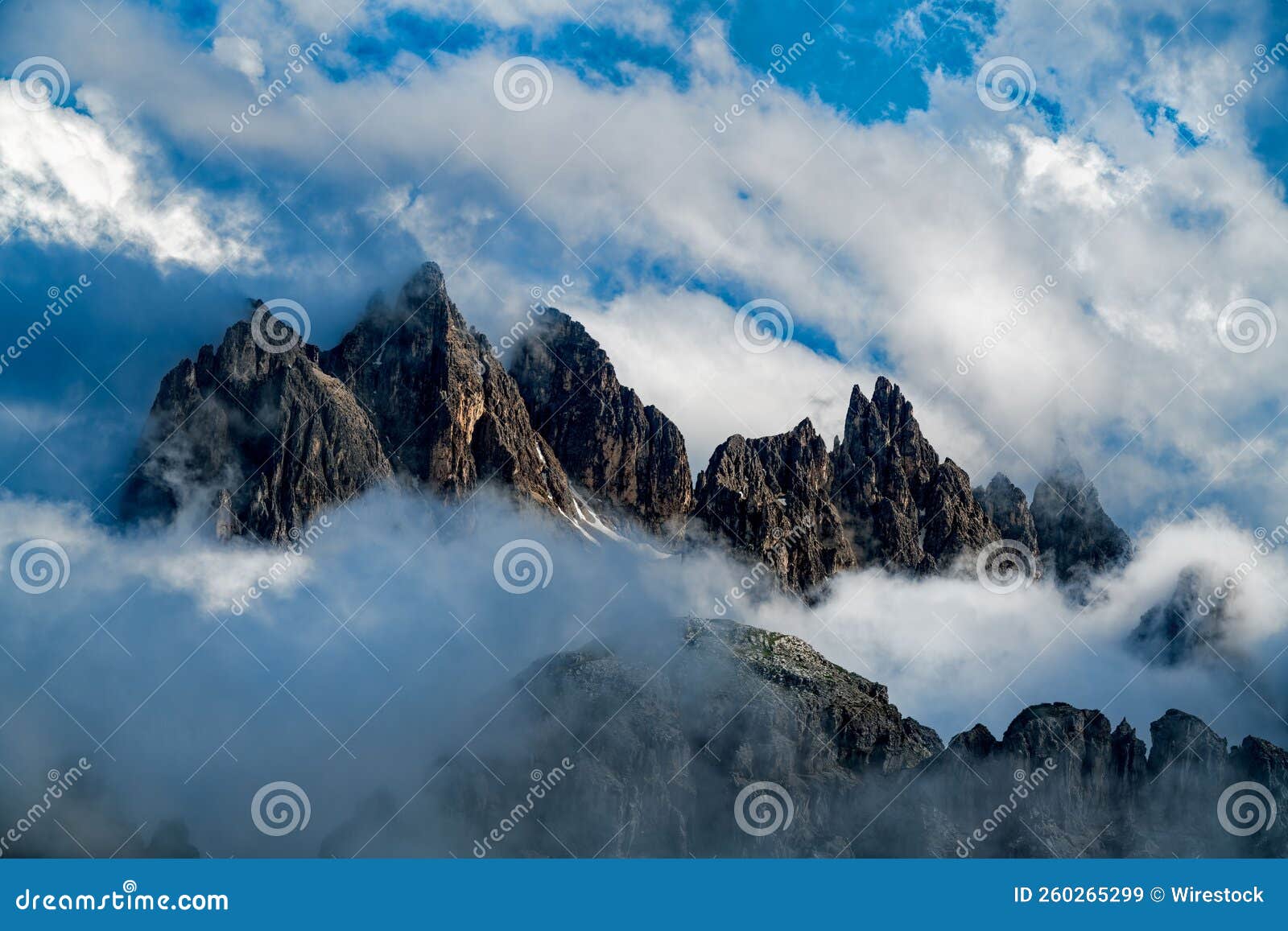View of the Cadini Mountain Group Stock Image - Image of cadini, italy ...