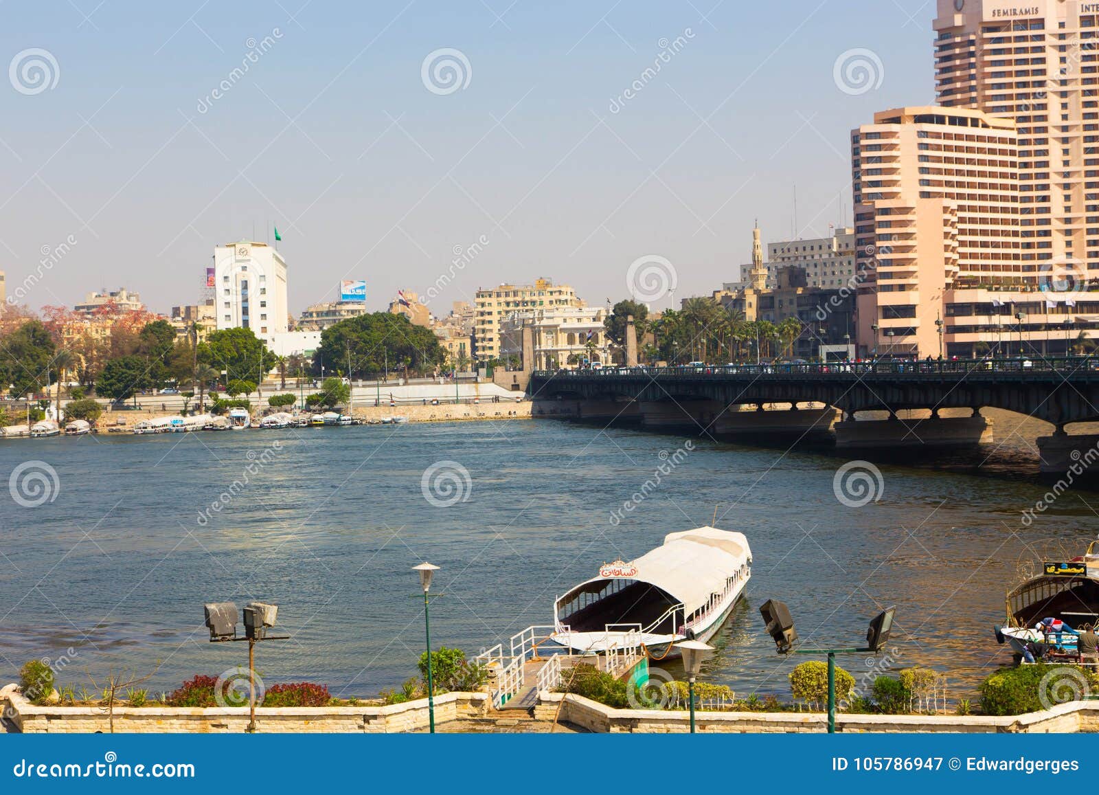View of Nile River - Cairo editorial photography. Image of architecture ...