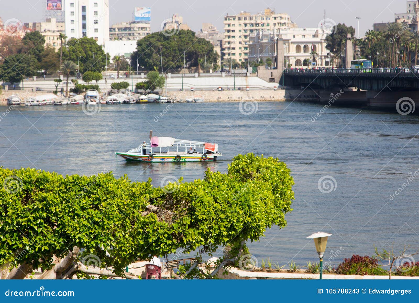 View of Nile River - Cairo editorial stock photo. Image of landscape ...