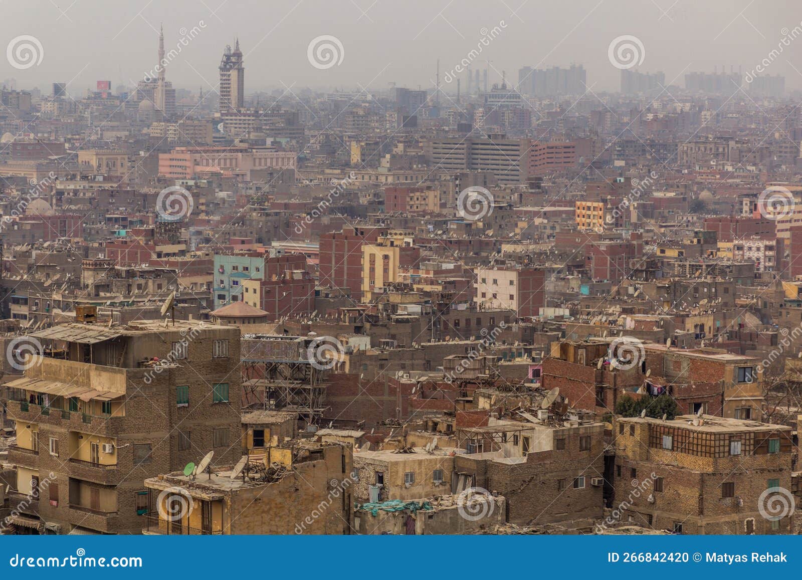 View of Cairo skyline, Egy stock photo. Image of landmark - 266842420