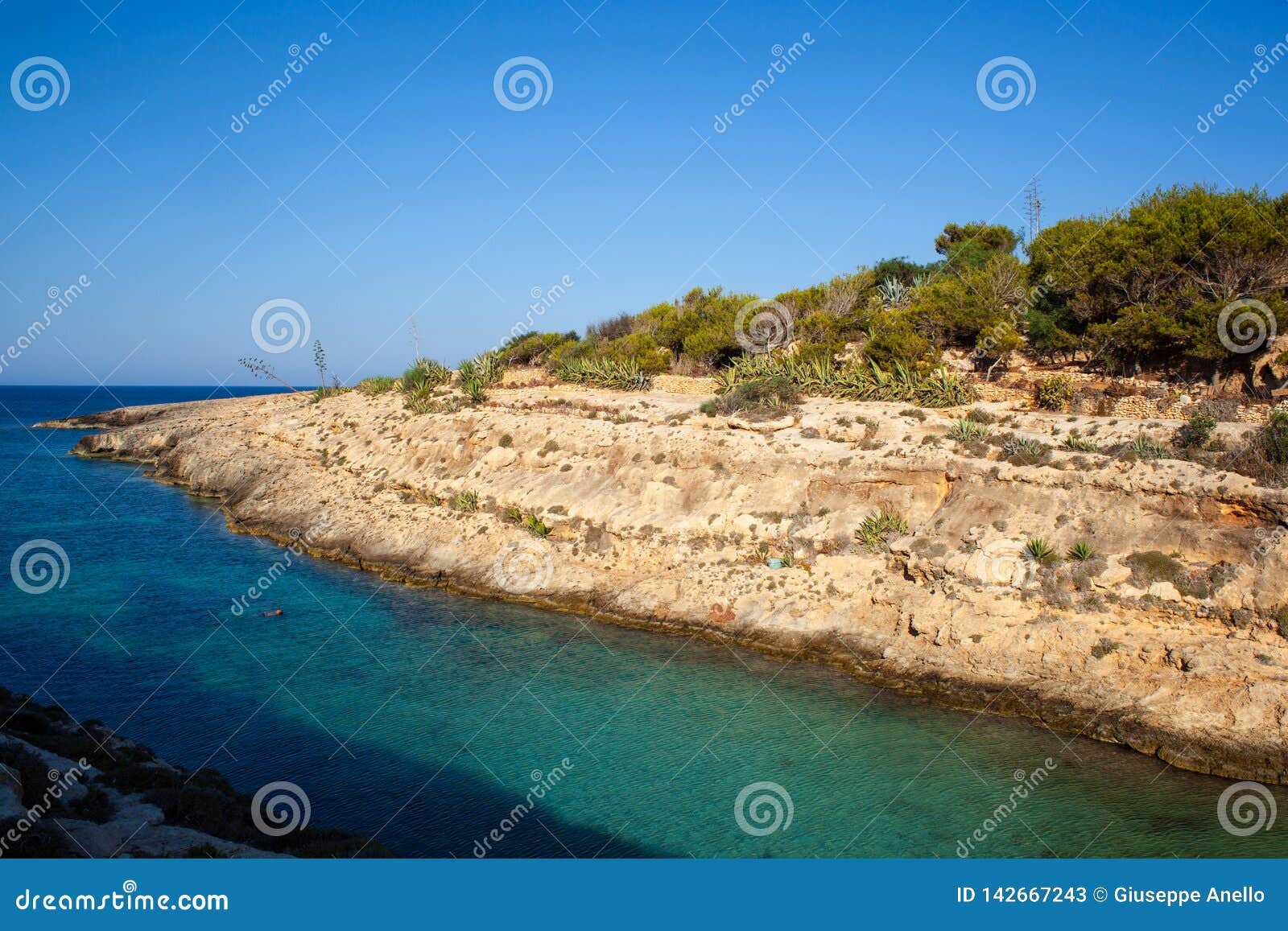 View of Cala Greca in the Summer Season Stock Image - Image of islands ...