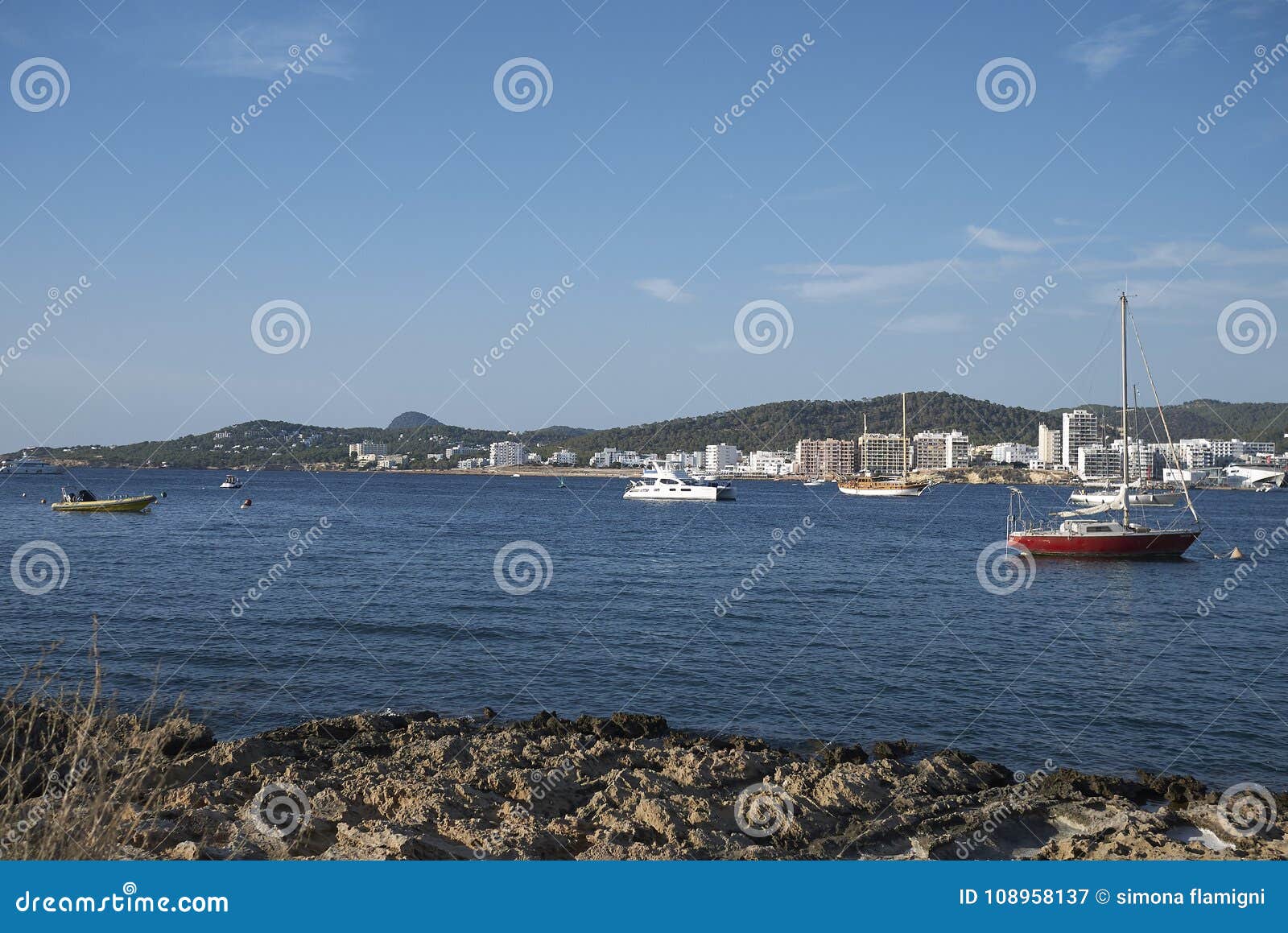 View of Cala Pinet in Ibiza Editorial Photography - Image of europe ...