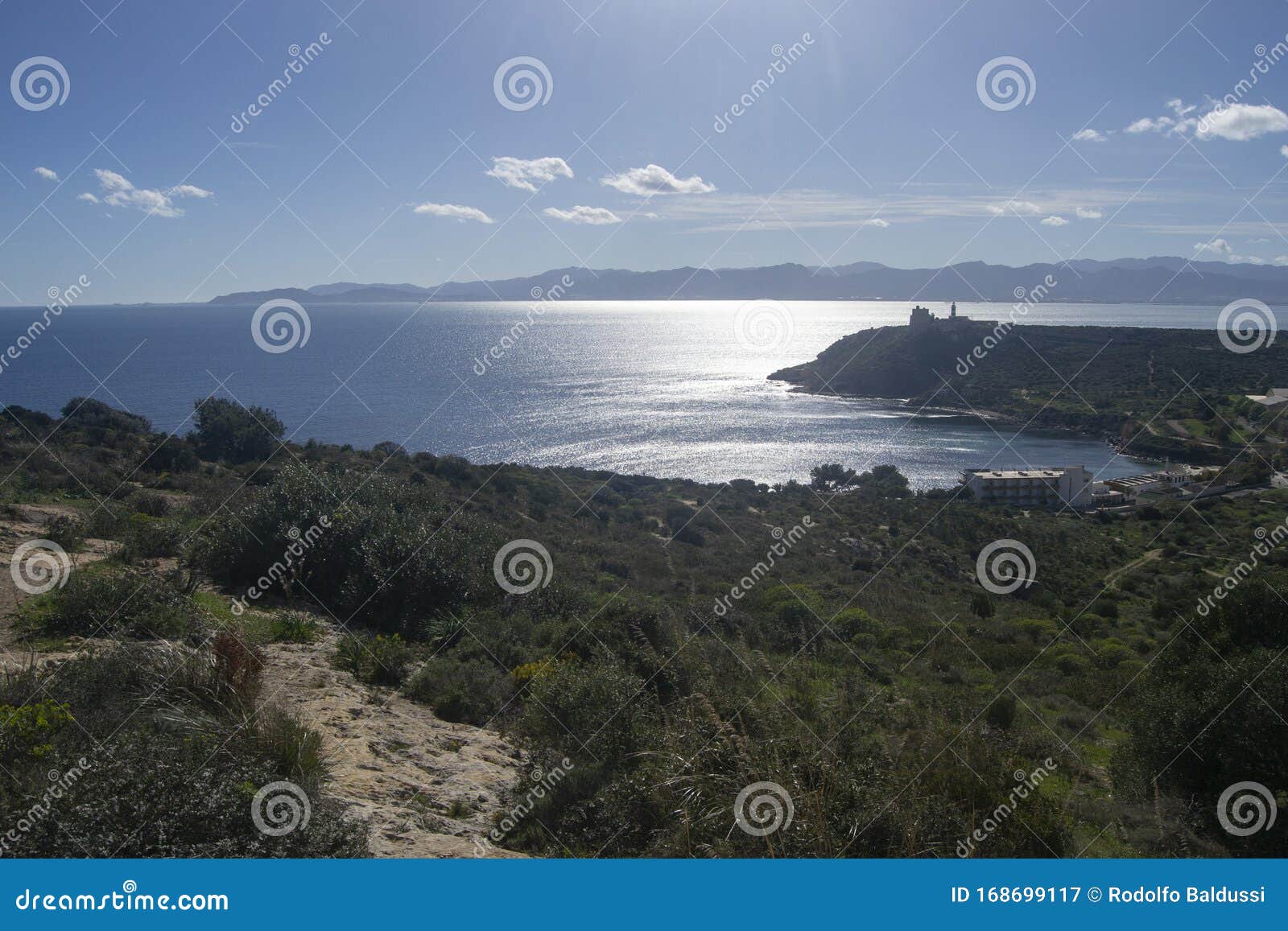 View of Calamosca bay stock image. Image of sardinia - 168699117