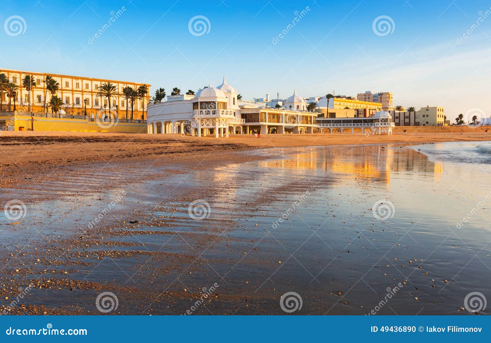 View of Caleta Beach stock photo. Image of playa, promenade - 49436890