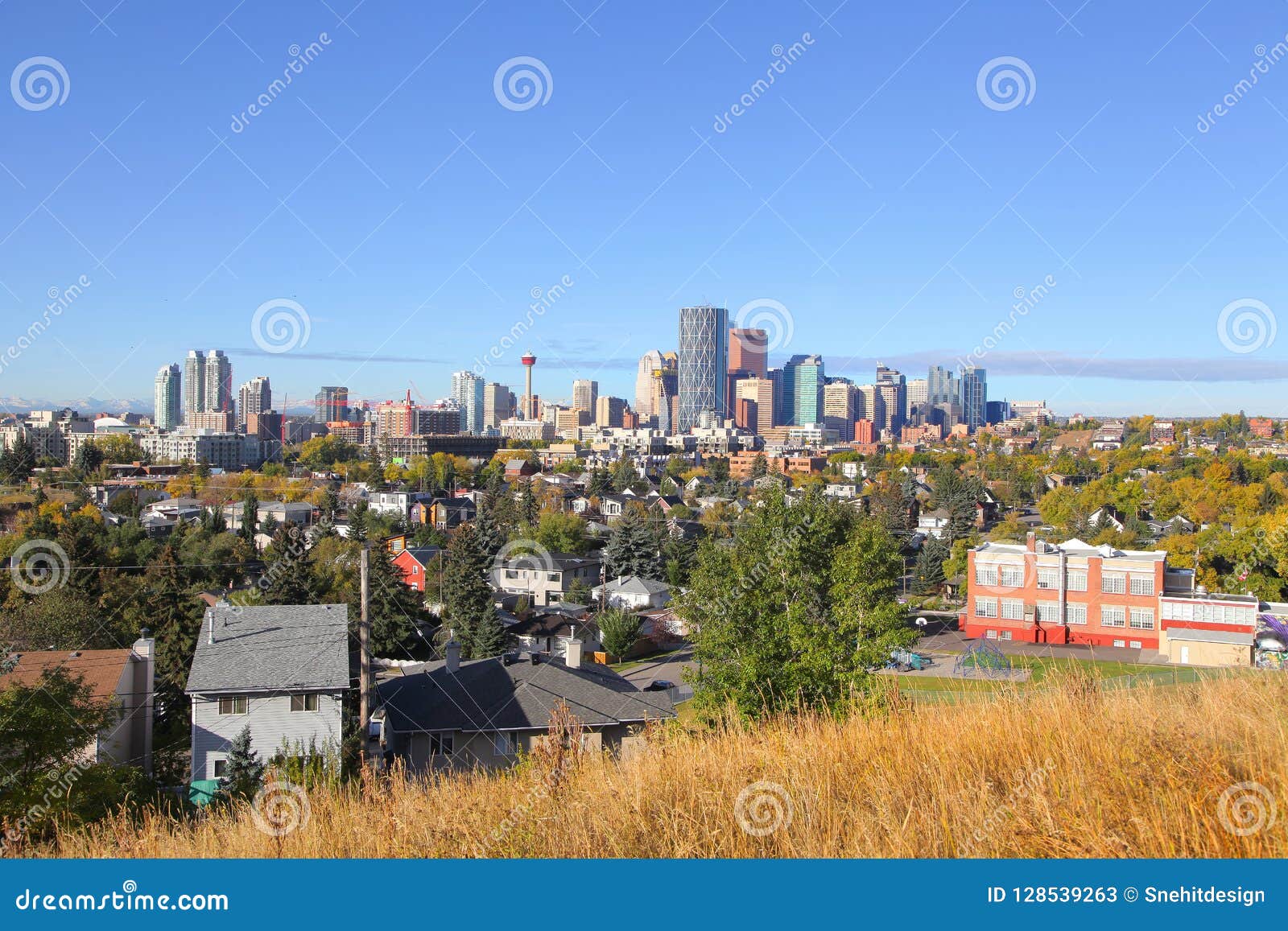 View of the Calgary, Alberta Skyline Editorial Stock Photo - Image of ...