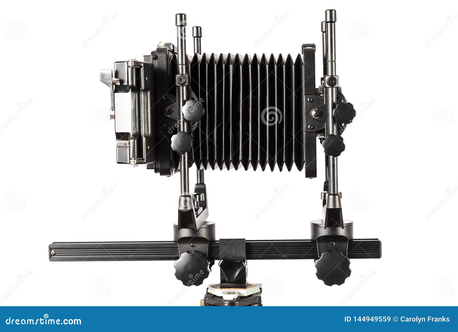 View Camera with Bellows Extended Isolated on White with Copy Space ...