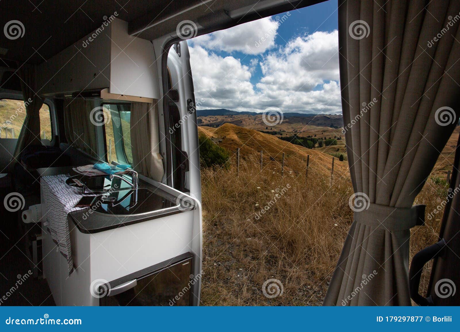 View from camper van stock image. Image of motor, family - 179297877