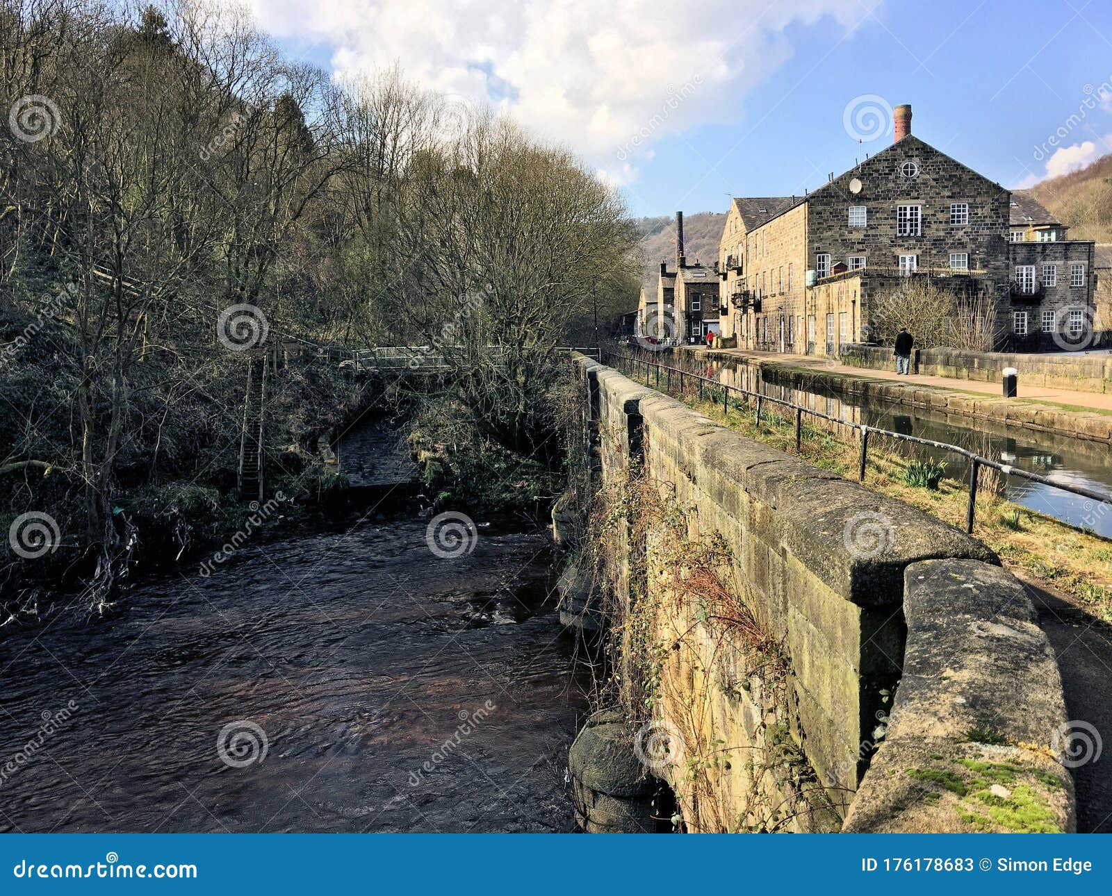 A View of the Canal in Hebden Bridge Stock Image - Image of yorkshire ...