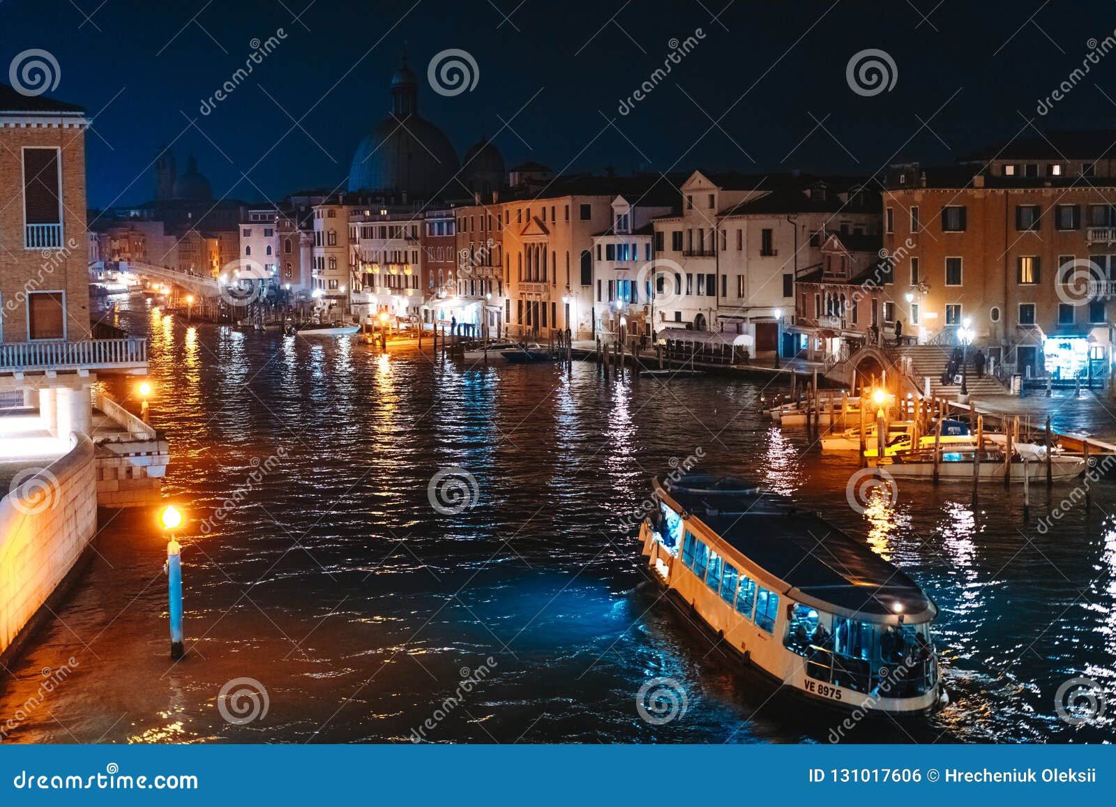 A View of the Canal at Night. Venice, Italy Editorial Photo - Image of ...