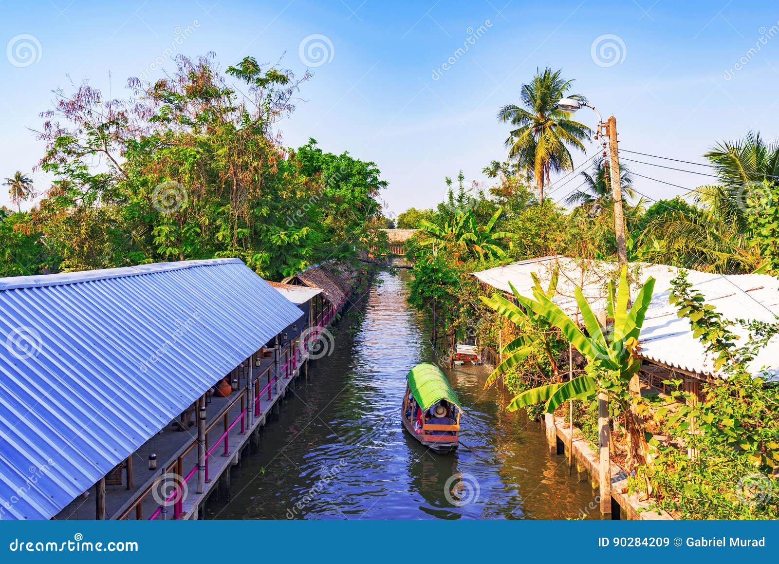 View of a Canal in a Rural Setting Stock Image - Image of asia ...