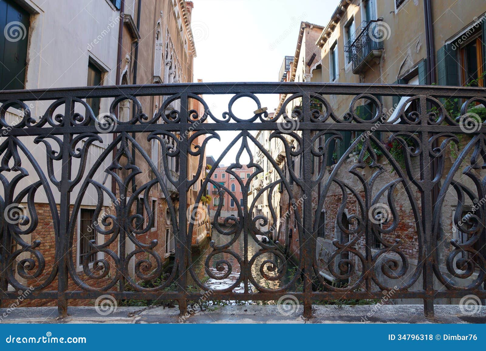 View of the Canals of Venice through the Decorative Fence of the Stock ...