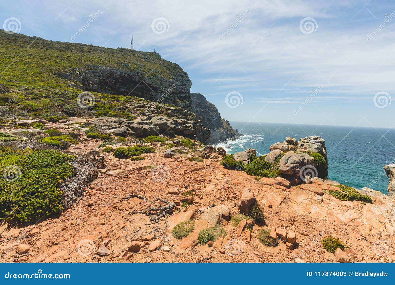View of Cape Point in Cape Town Stock Image - Image of face, pathway ...