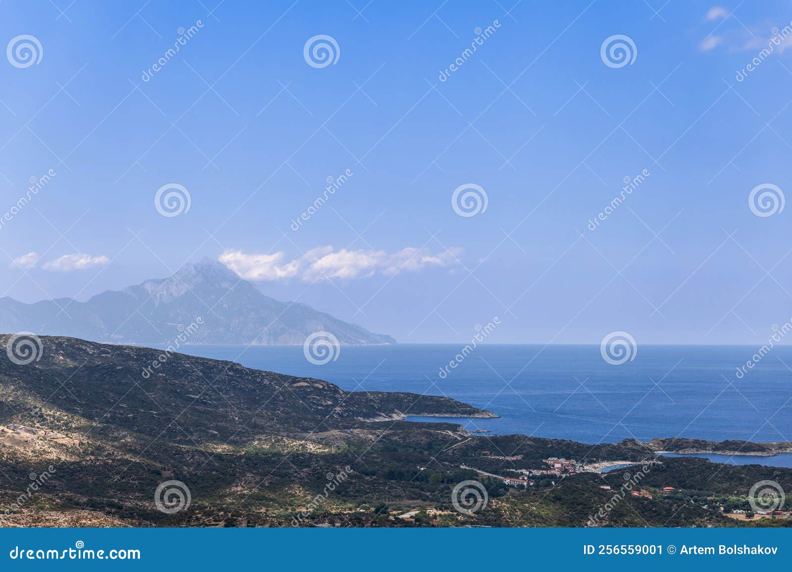 View from Cape Sithonia Tip Covered with Greenery Under the Shadow of ...