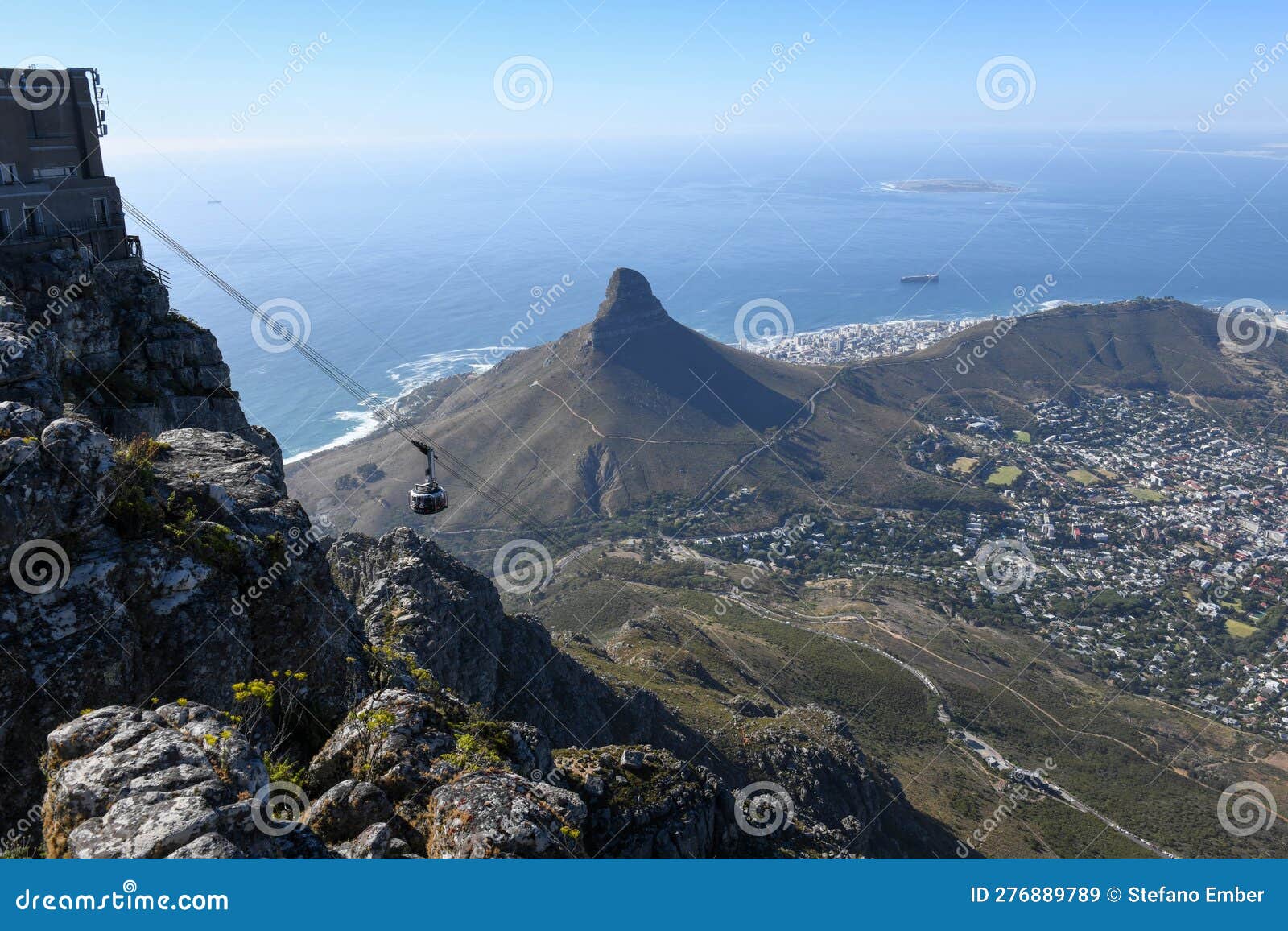 View at Cape Town from the Table Mountain in South Africa Stock Image ...