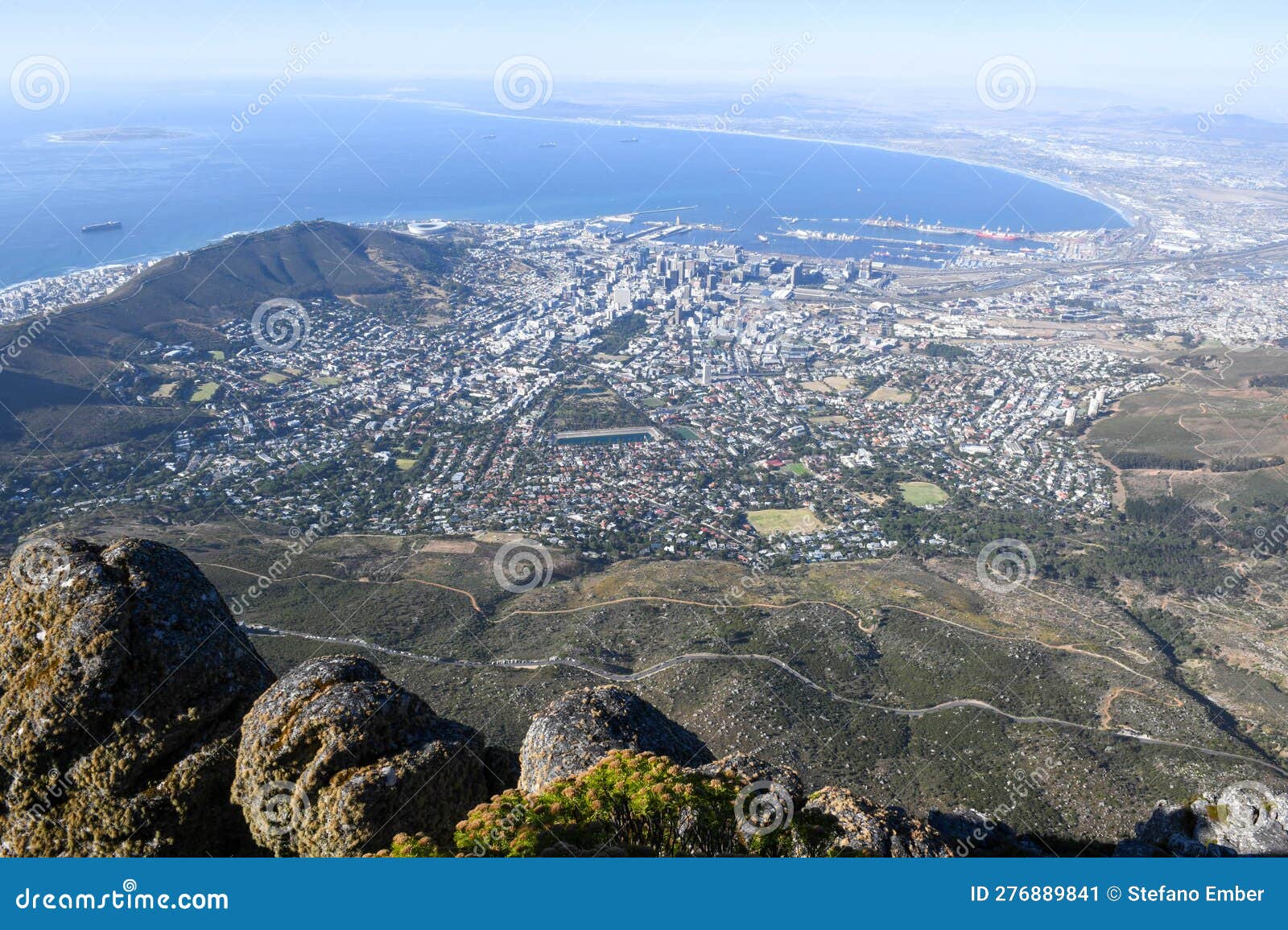 View at Cape Town from the Table Mountain in South Africa Stock Image ...