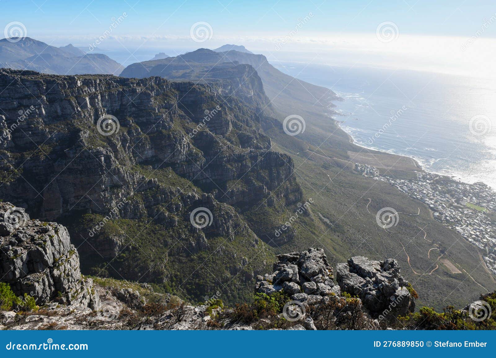 View at Cape Town from the Table Mountain in South Africa Stock Photo ...