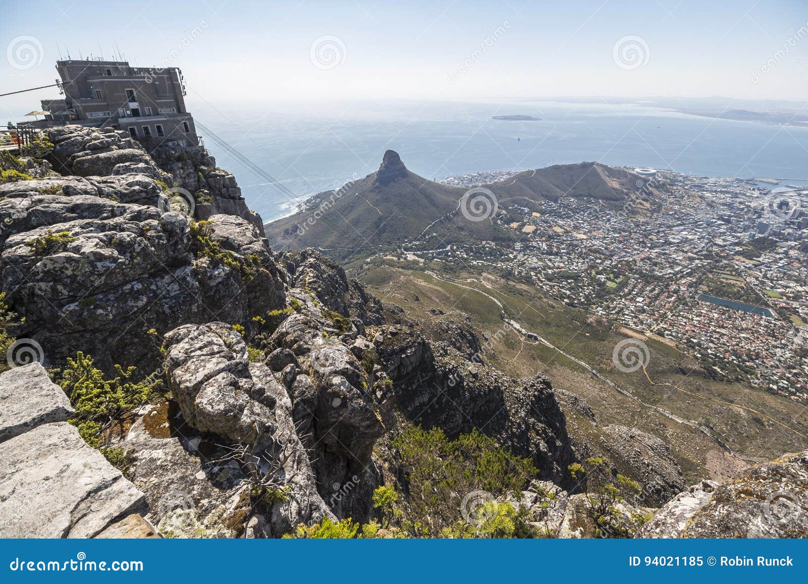 View on Cape Town from Top of the Table Mountain Stock Image - Image of ...