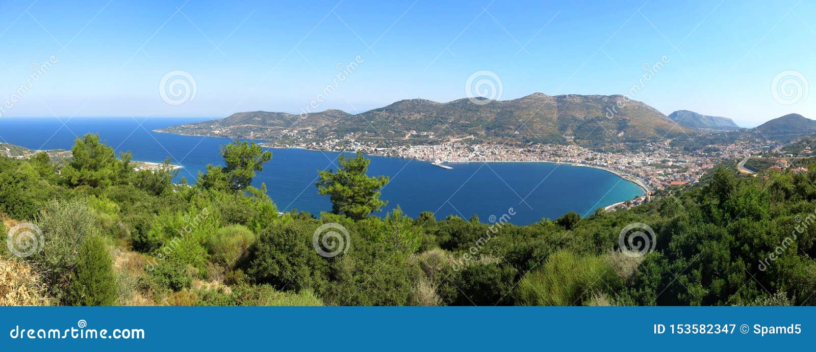View on the Capital of Samos Island Stock Image - Image of house ...