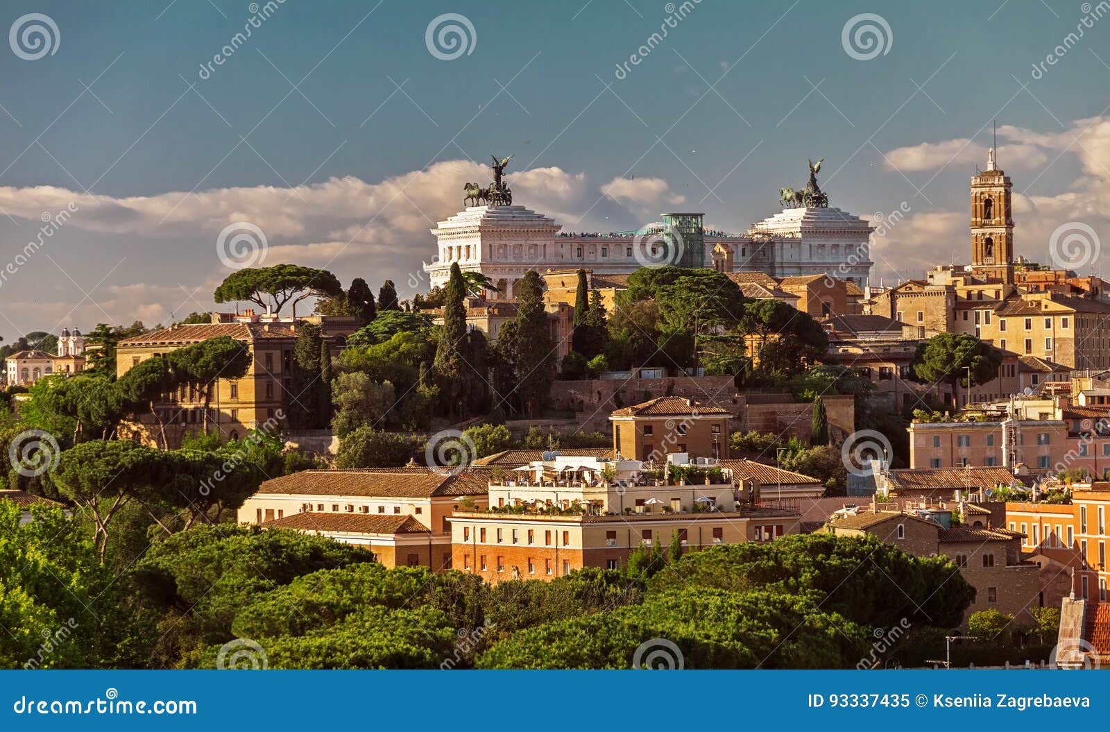 View on Capitol Hill at Sunset in Summer, Rome Stock Image - Image of ...