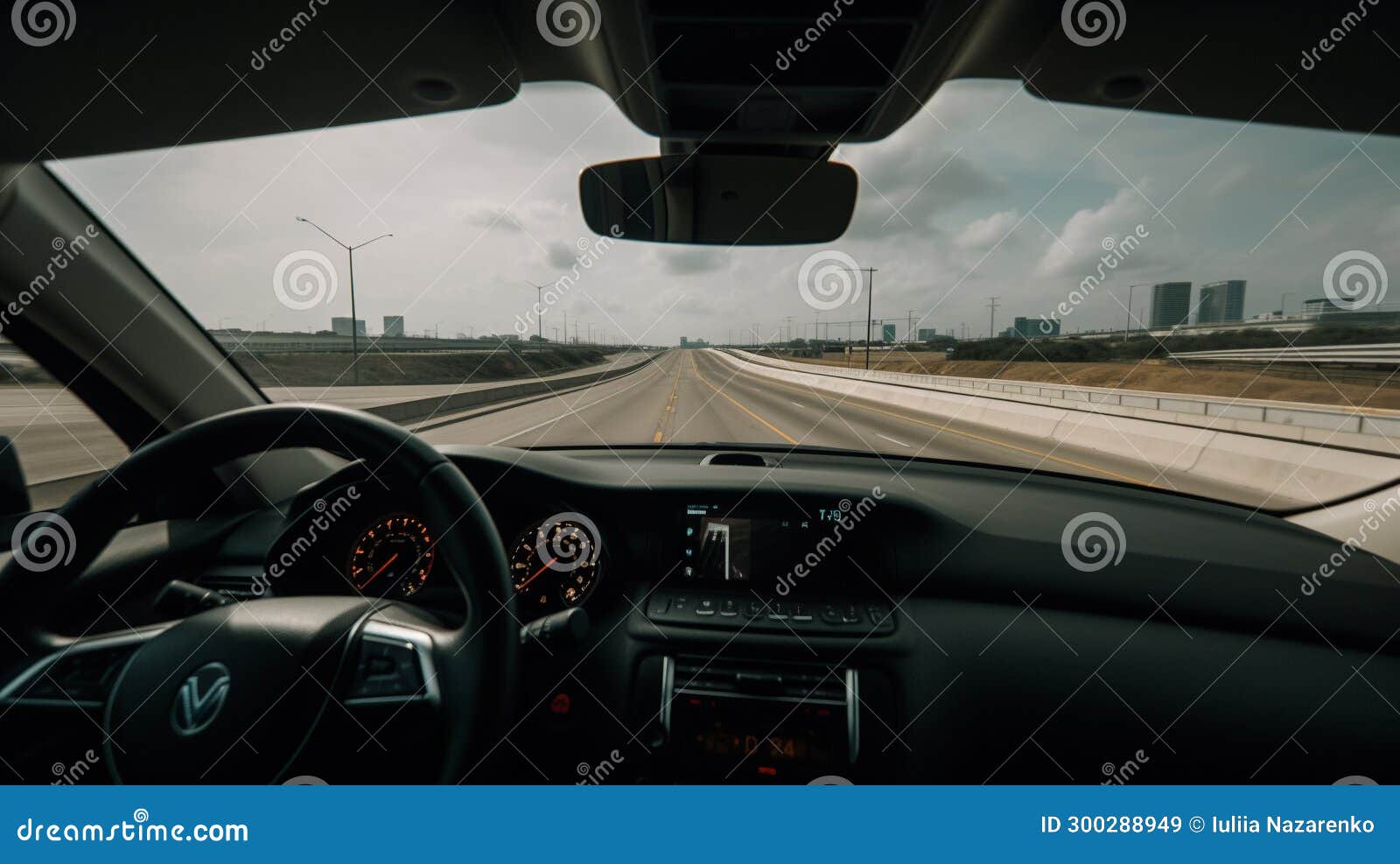 The View from a Car on the Highways. AI Generated Stock Illustration ...