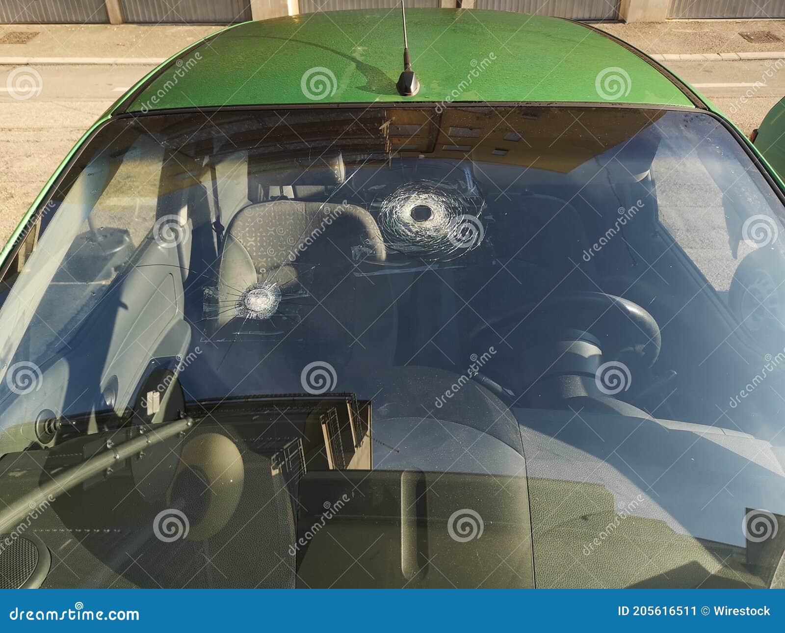 View of a Car S Windshield Damaged by Hail Stock Image - Image of wheel ...