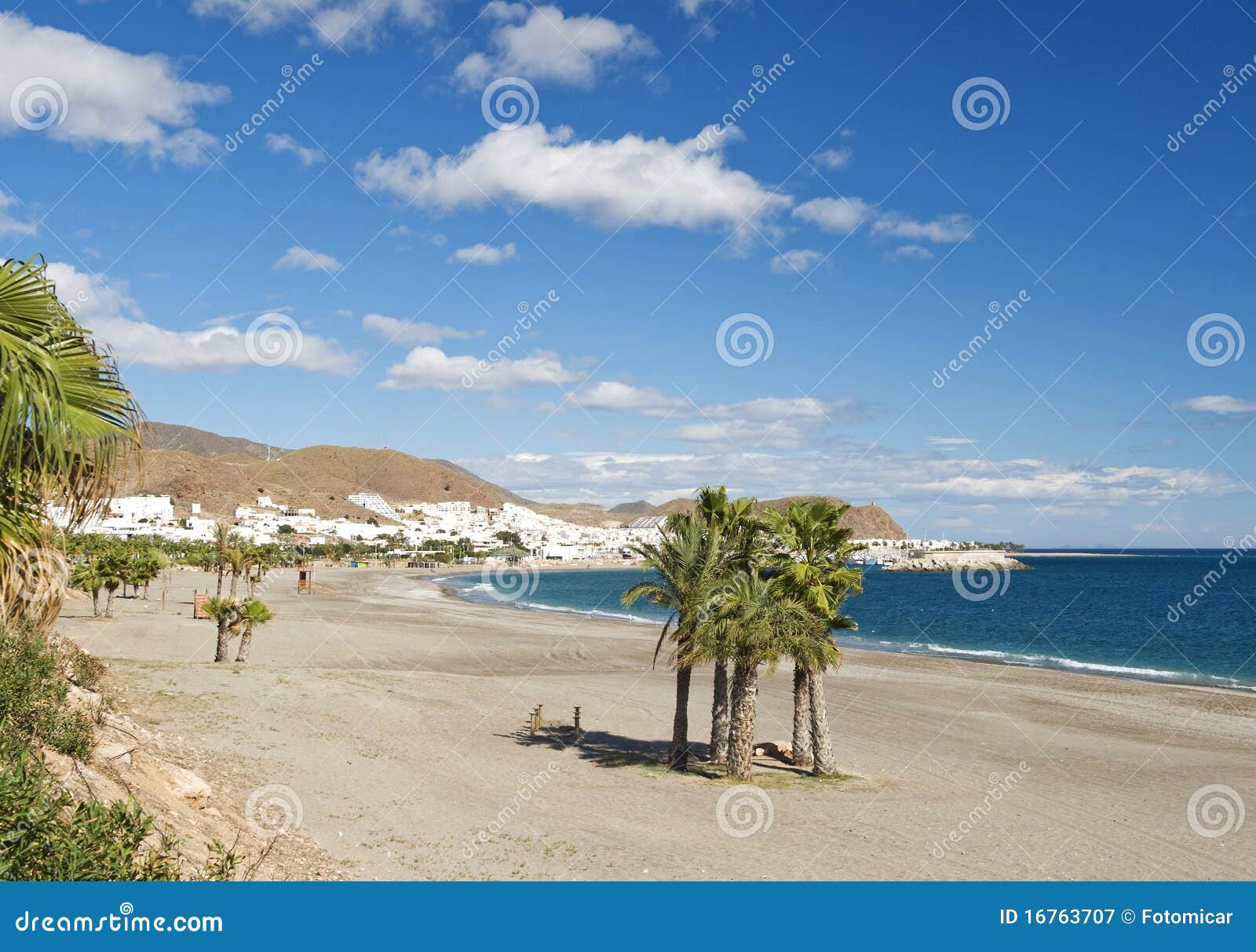 View of Carboneras Beach stock image. Image of blue, almeria - 16763707