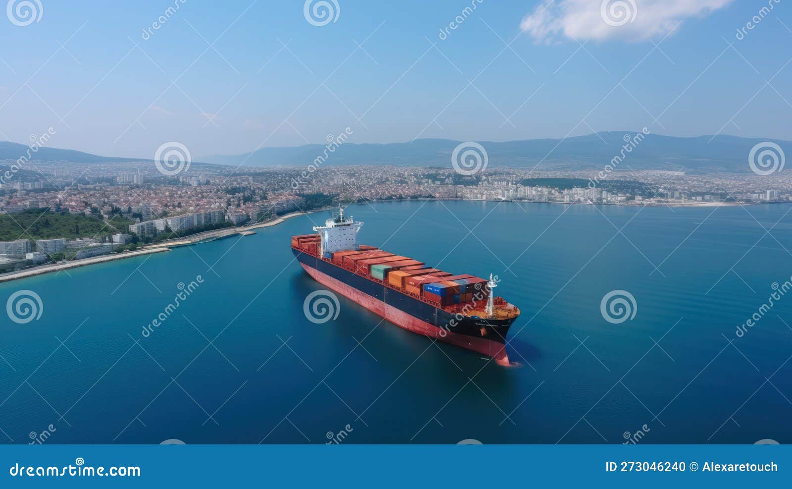 View of a Cargo Ship Carrying a Container for Importing Export Goods To ...