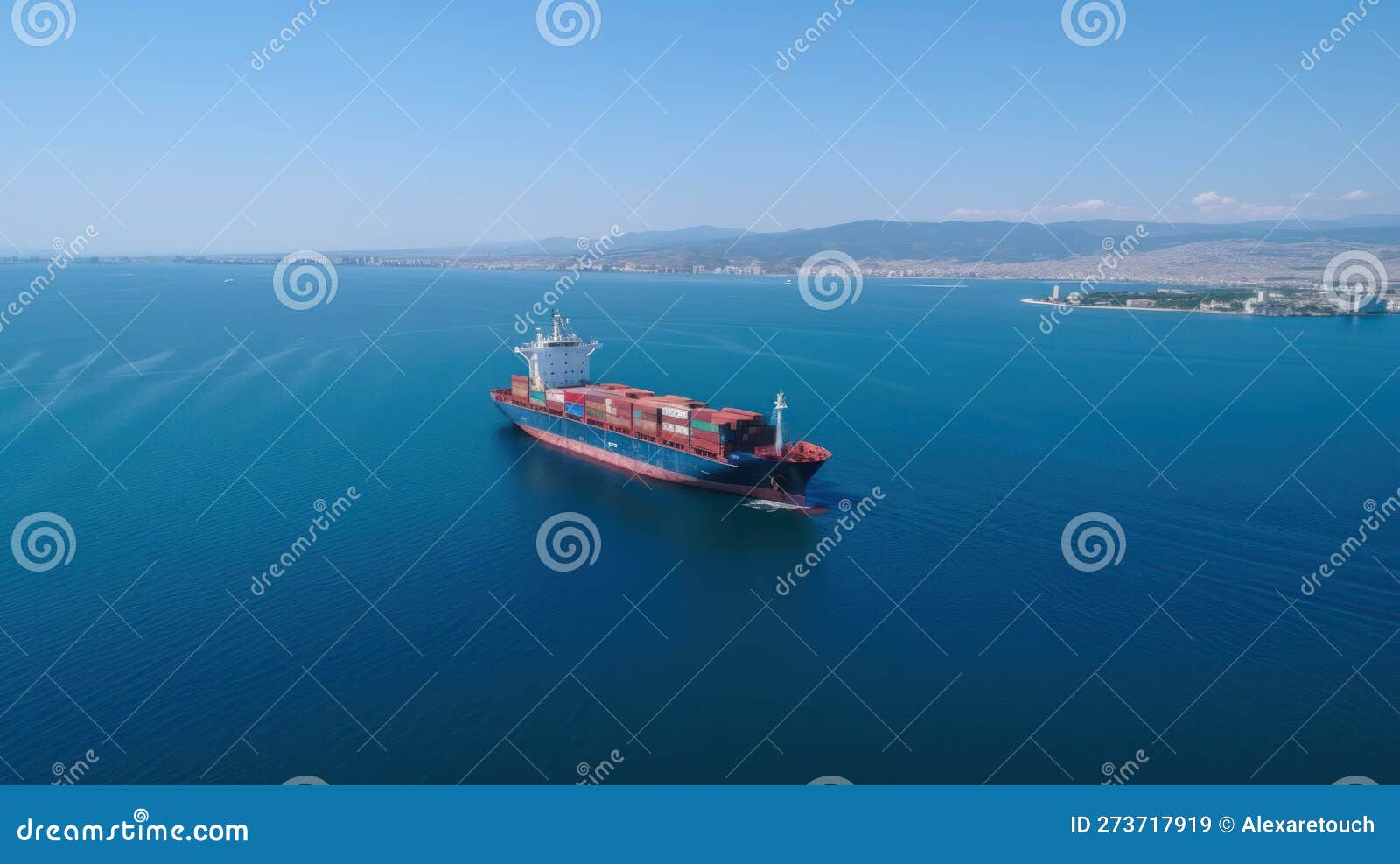 View of a Cargo Ship Carrying a Container for Importing Export Goods To ...