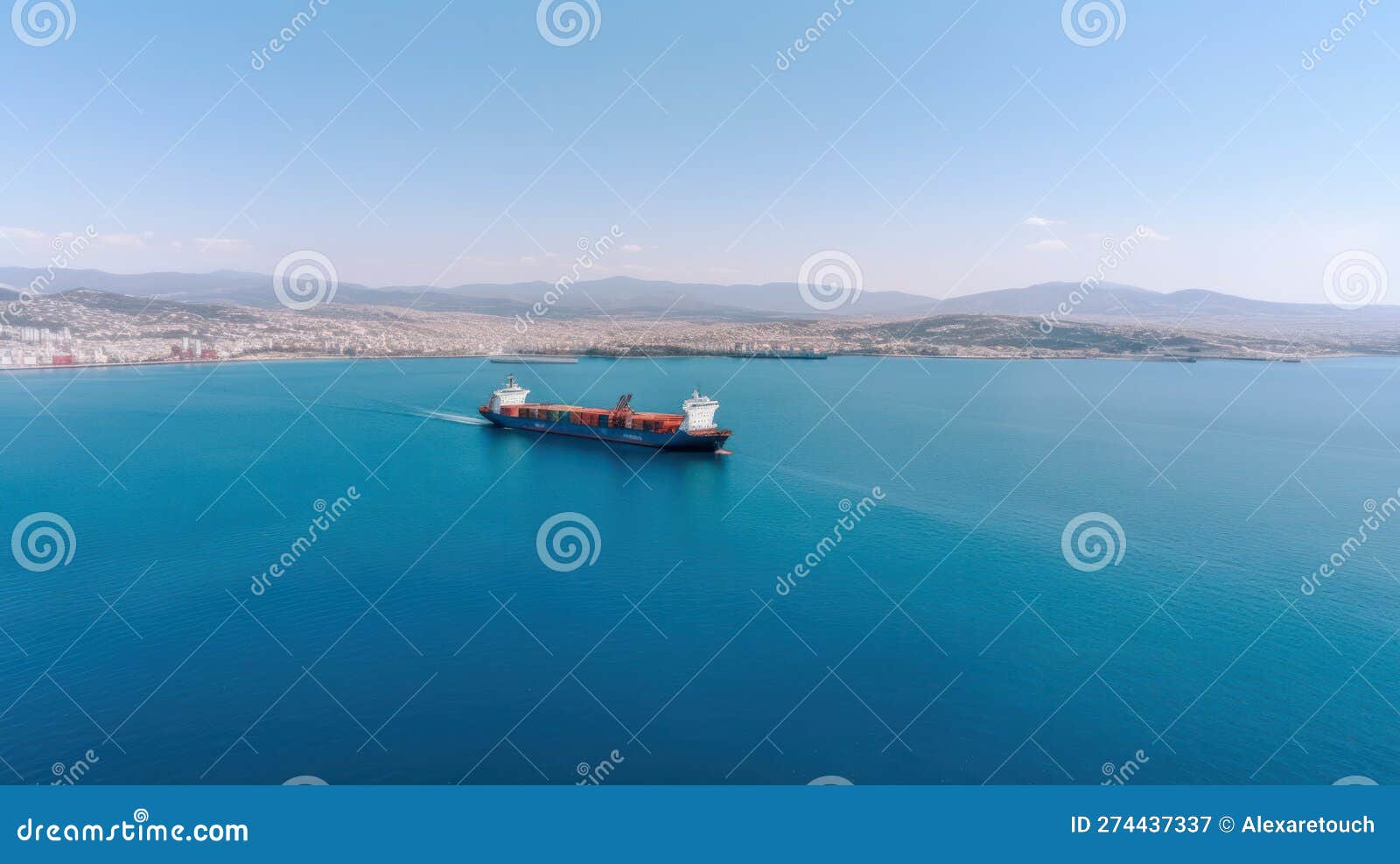View of a Cargo Ship Carrying a Container for Importing Export Goods To ...