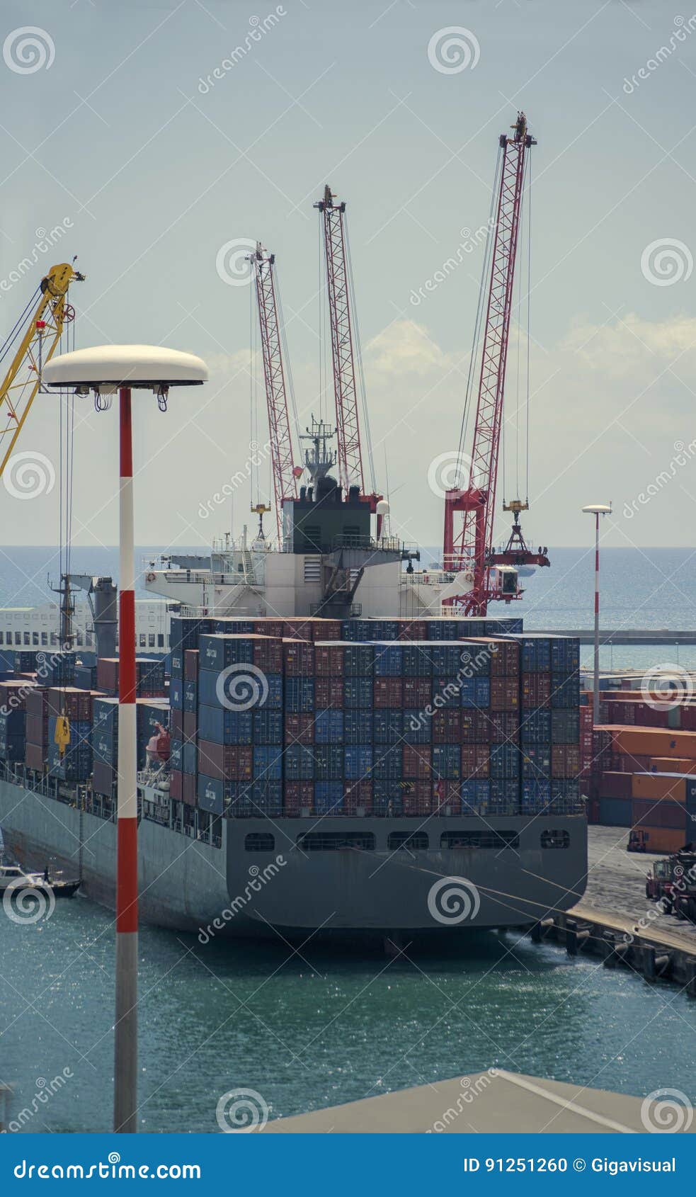 View cargo ship containers stock photo. Image of cargo - 91251260
