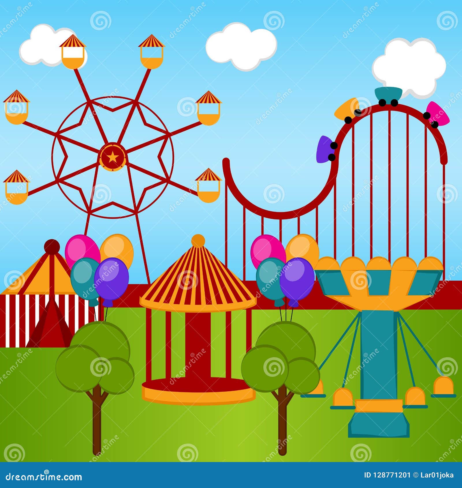 Carnival Theme Park Cartoon Vector | CartoonDealer.com #24717129