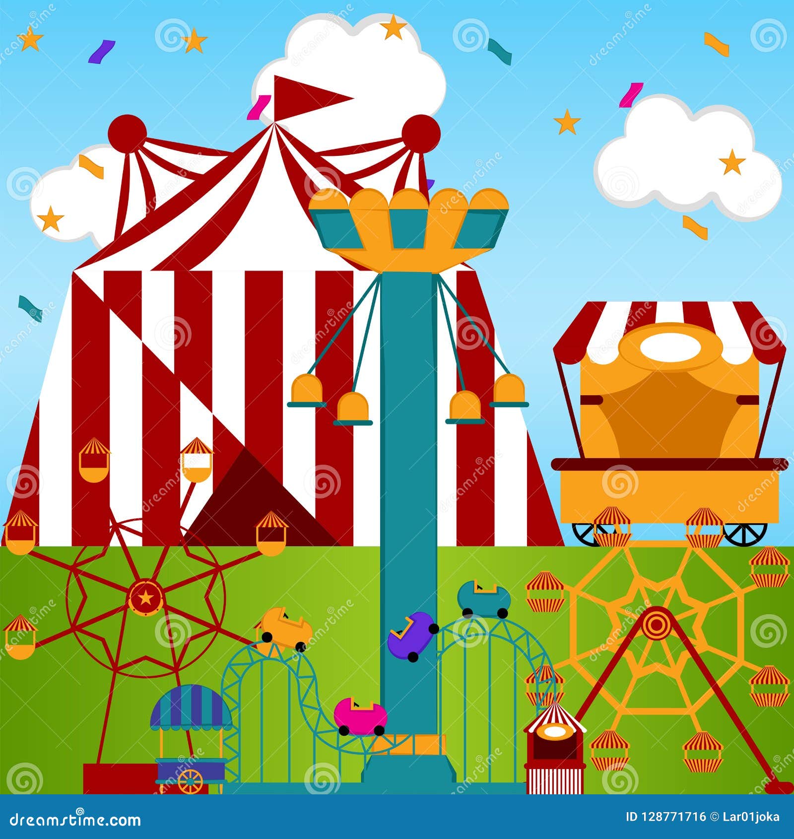 Carnival Theme Park Cartoon Vector | CartoonDealer.com #24717129