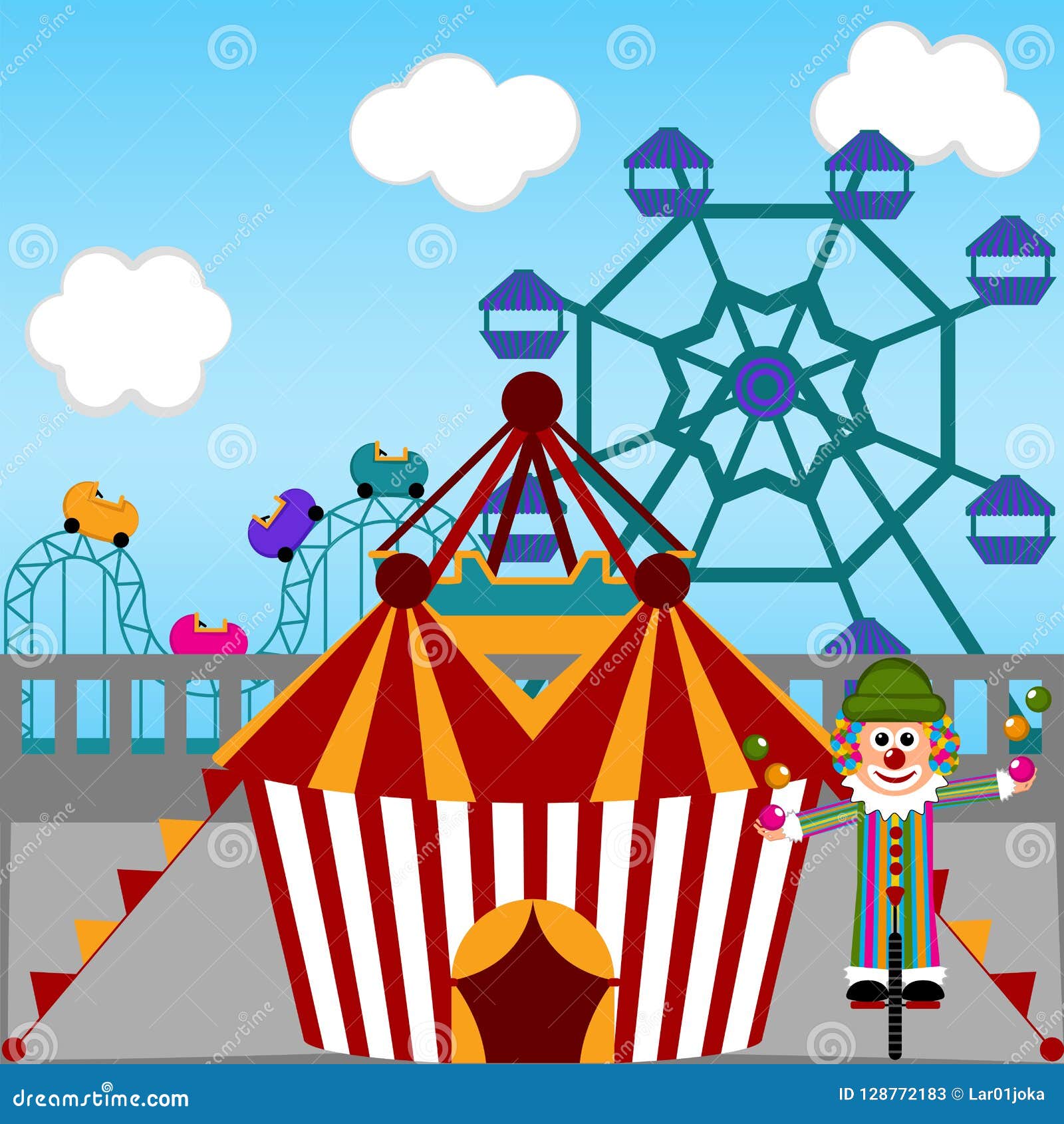 Carnival Theme Park Cartoon Vector | CartoonDealer.com #24717129