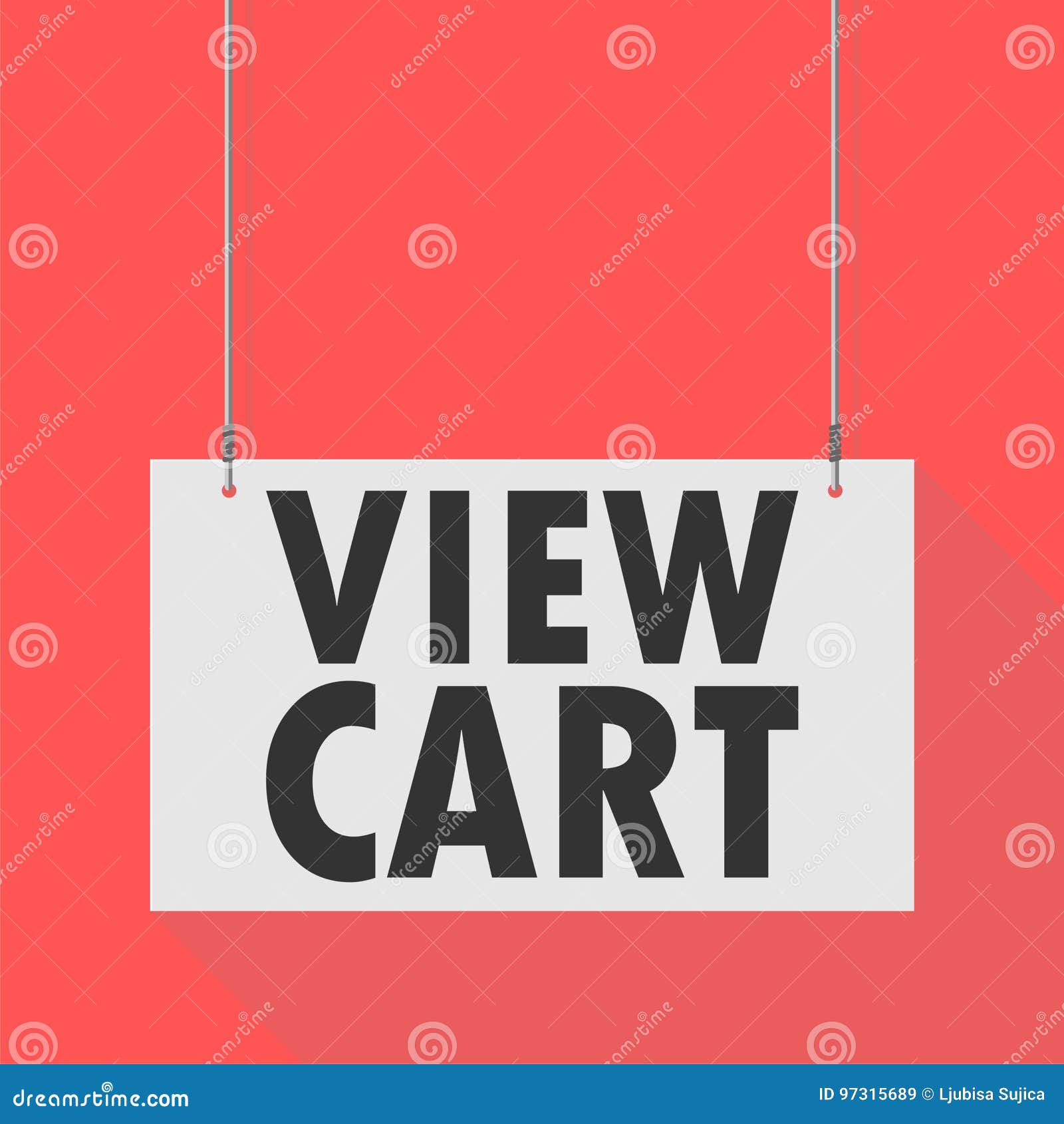 View cart Hanging Sign stock vector. Illustration of element - 97315689