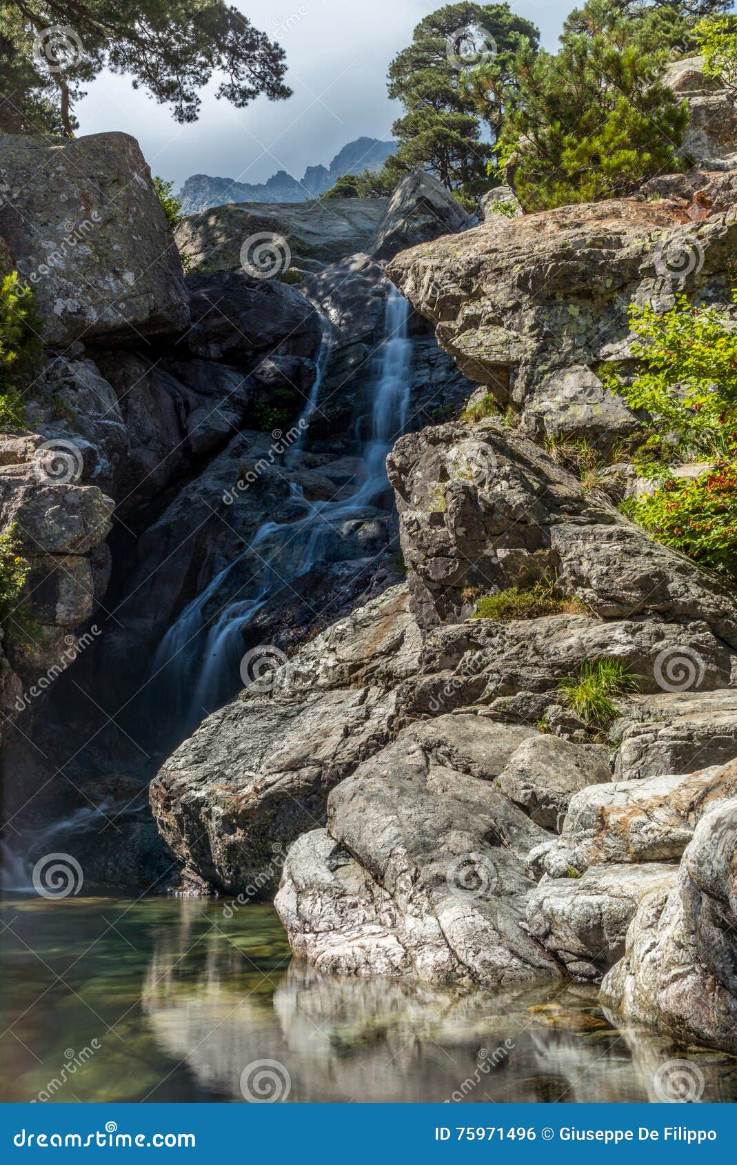 View of the Cascade Des Anglais in Vizzavona Stock Photo - Image of ...