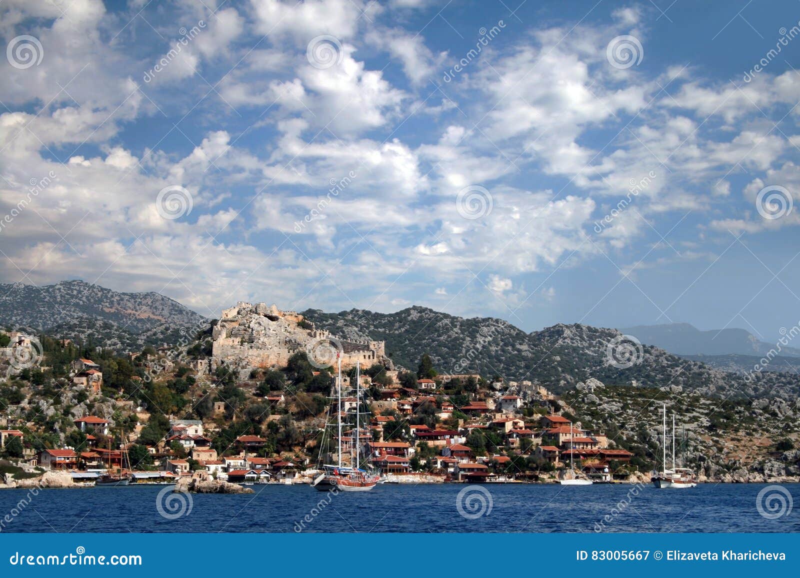 Simena Kale Resort On The Ancient Island Stock Photography ...