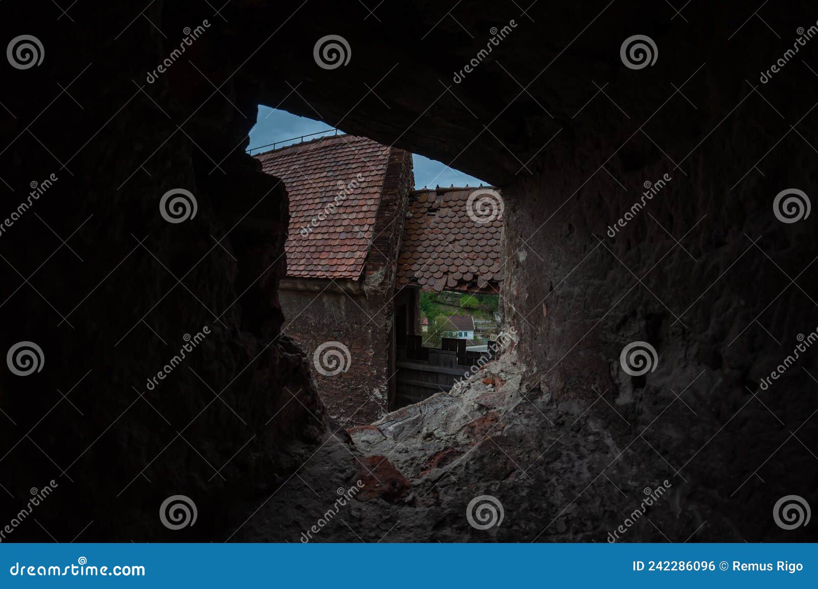 A View of the Castle through an Arrowslit Stock Photo - Image of ...