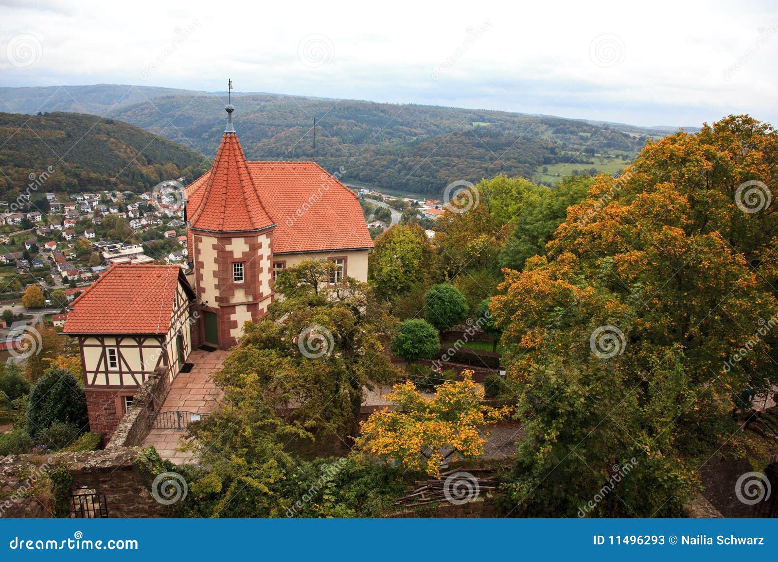 View from the Castle at Dilsberg Stock Image - Image of church ...