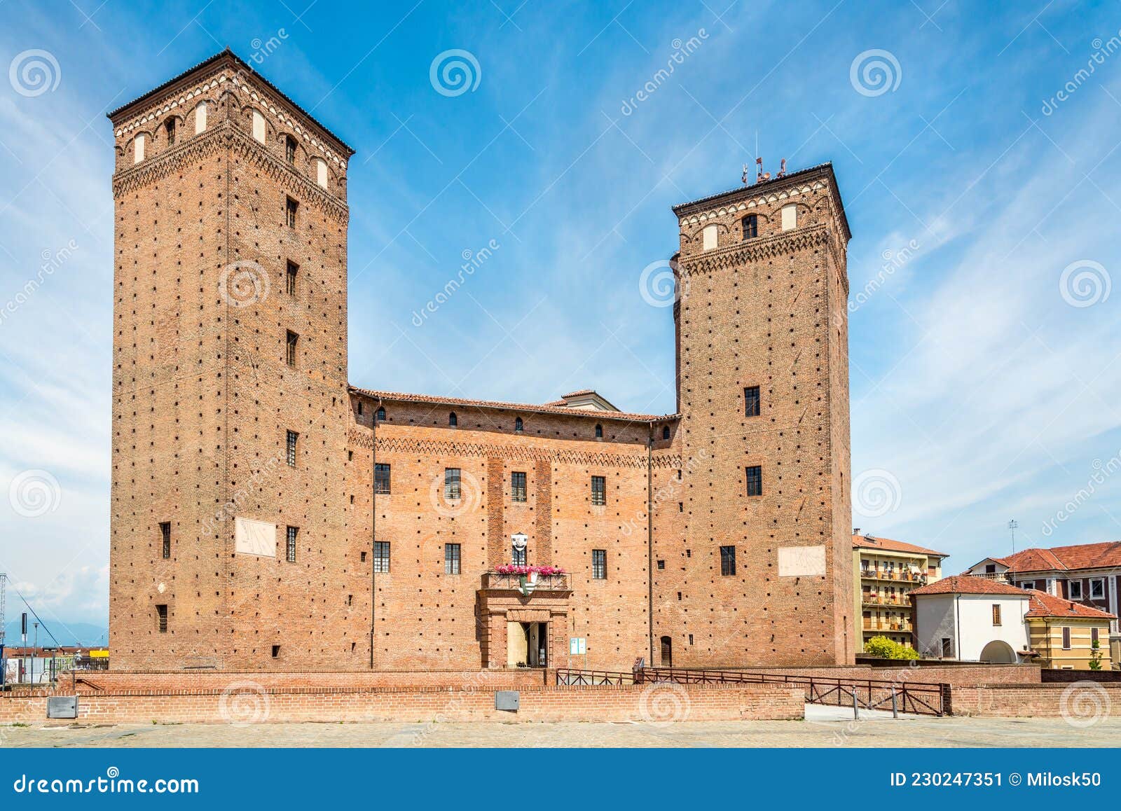 View at the Castle of Fossano in the Streets of Fossano - Italy ...