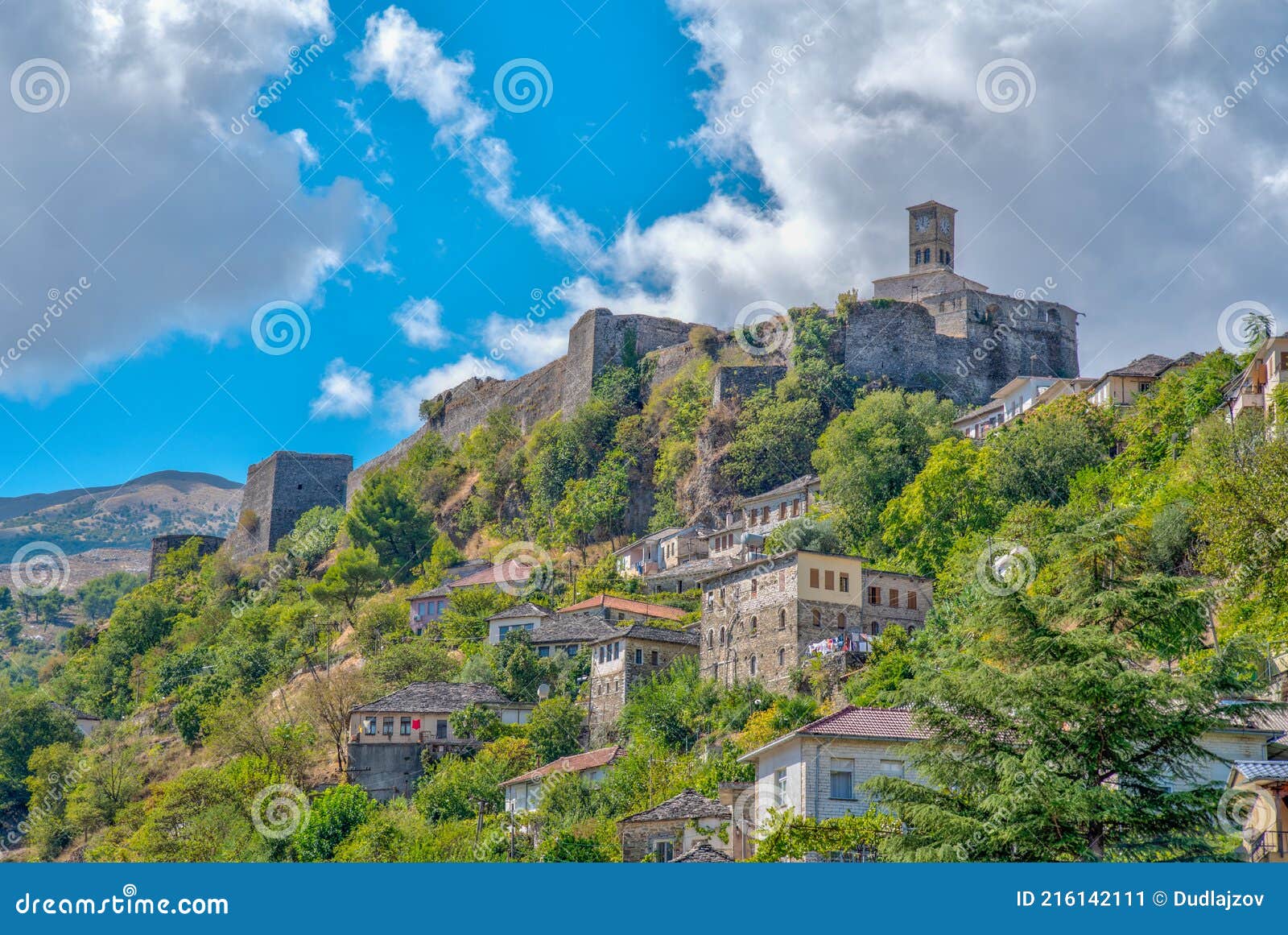 View of Castle in Gjirokaster, Albania Stock Image - Image of scenery ...