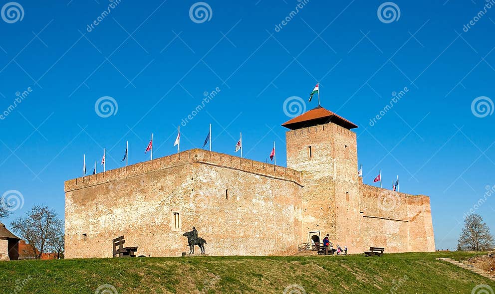 View of the Castle of Gyula Stock Photo - Image of banner, gyula: 17994772